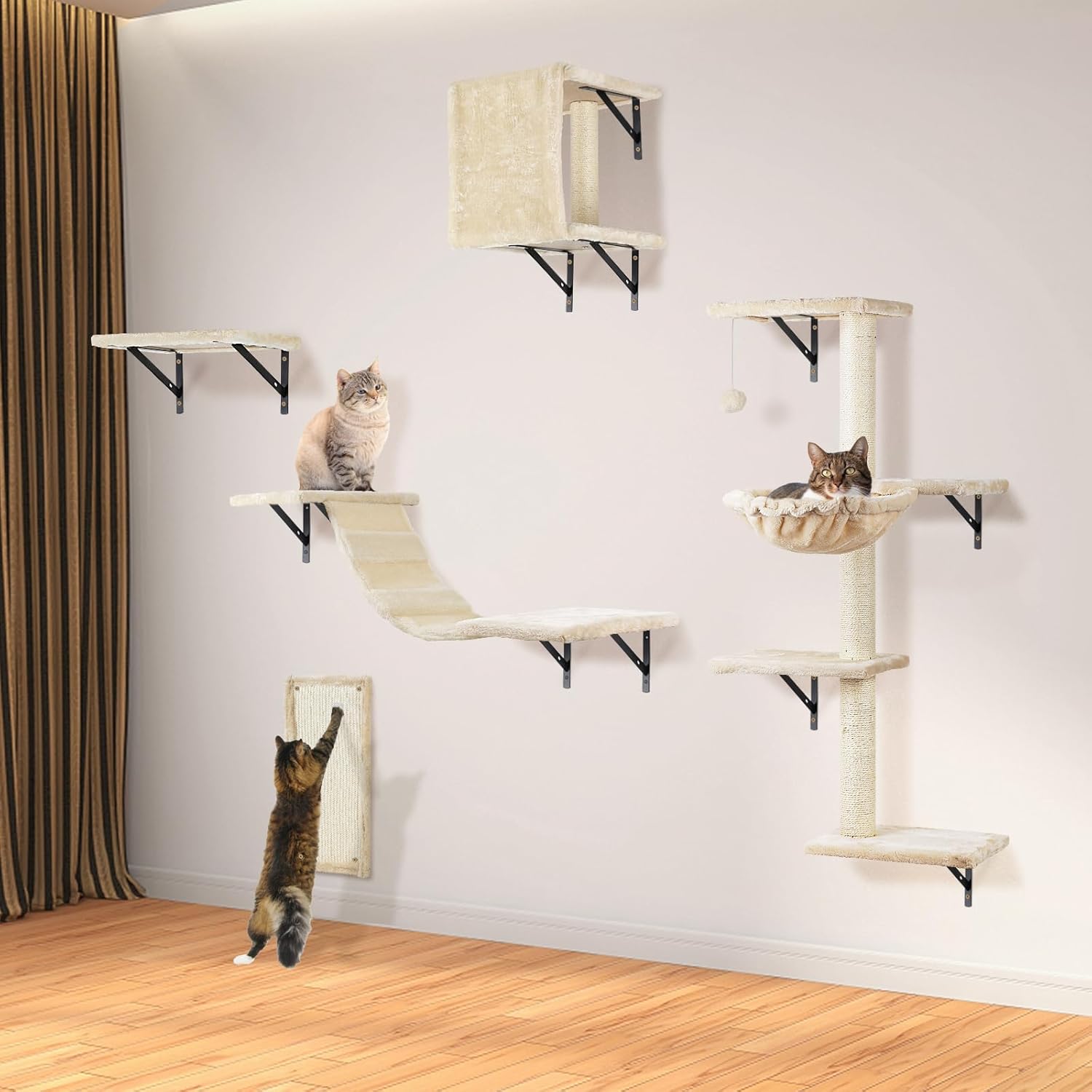 Cat Wall Furniture,Wall-Mounted Cat Climber Set with Cat Wall Shelves ...