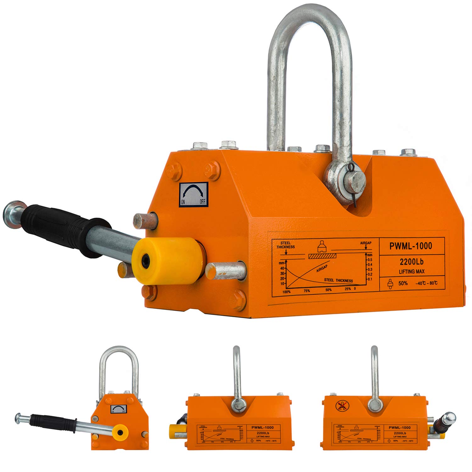 Buy Prowinch 1 Ton Magnetic Lifter 2000 lbs Capacity Crane Hoist ...