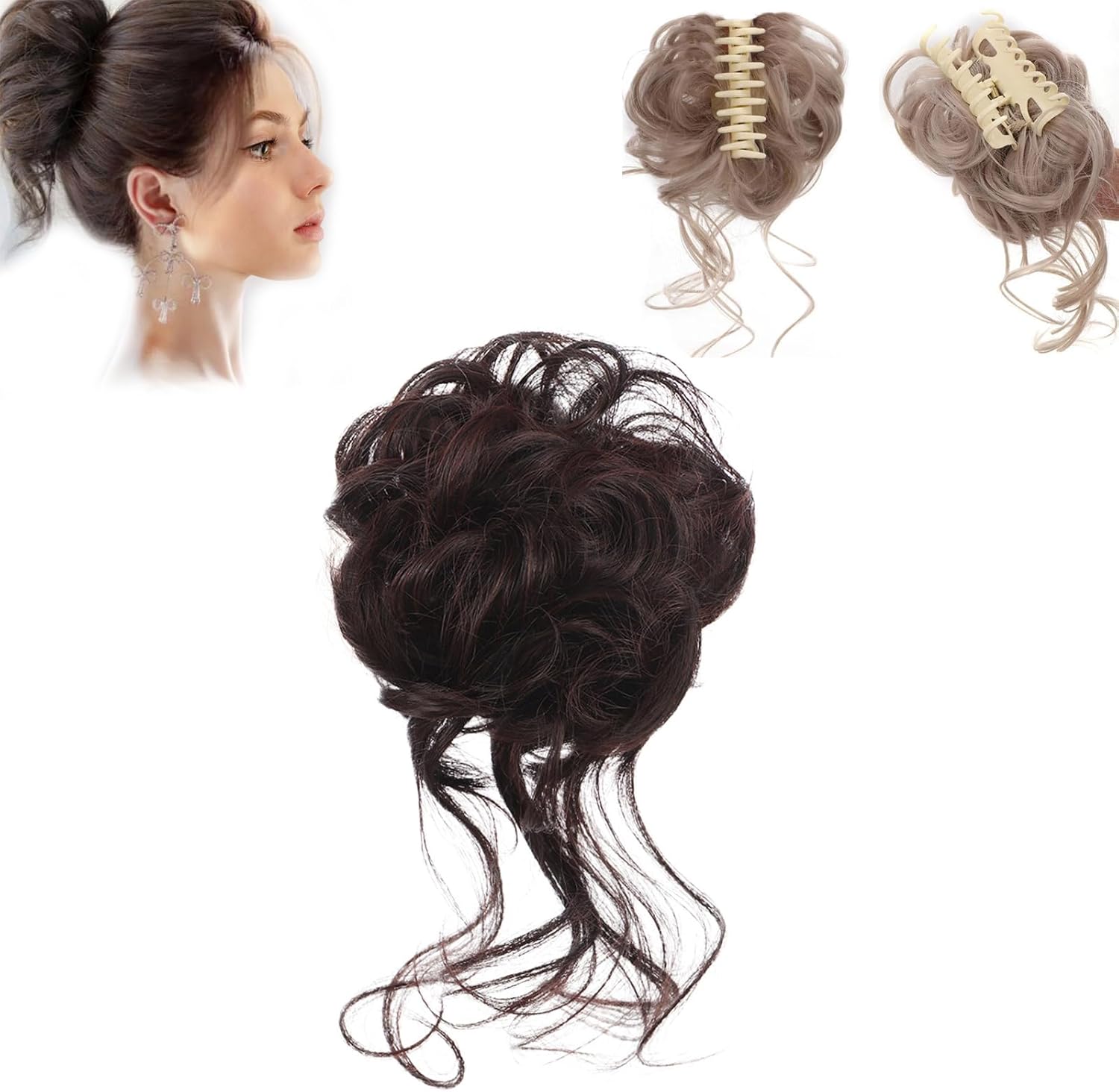 Messy Bun Hair Extension Ponytail Hair Extension Clip Natural Clip On ...