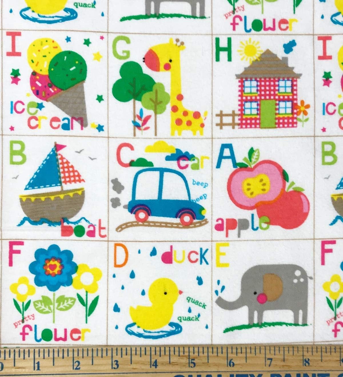 Amazon.com: 1 Yard - ABC Block Baby Animals & More Double Brushed ...