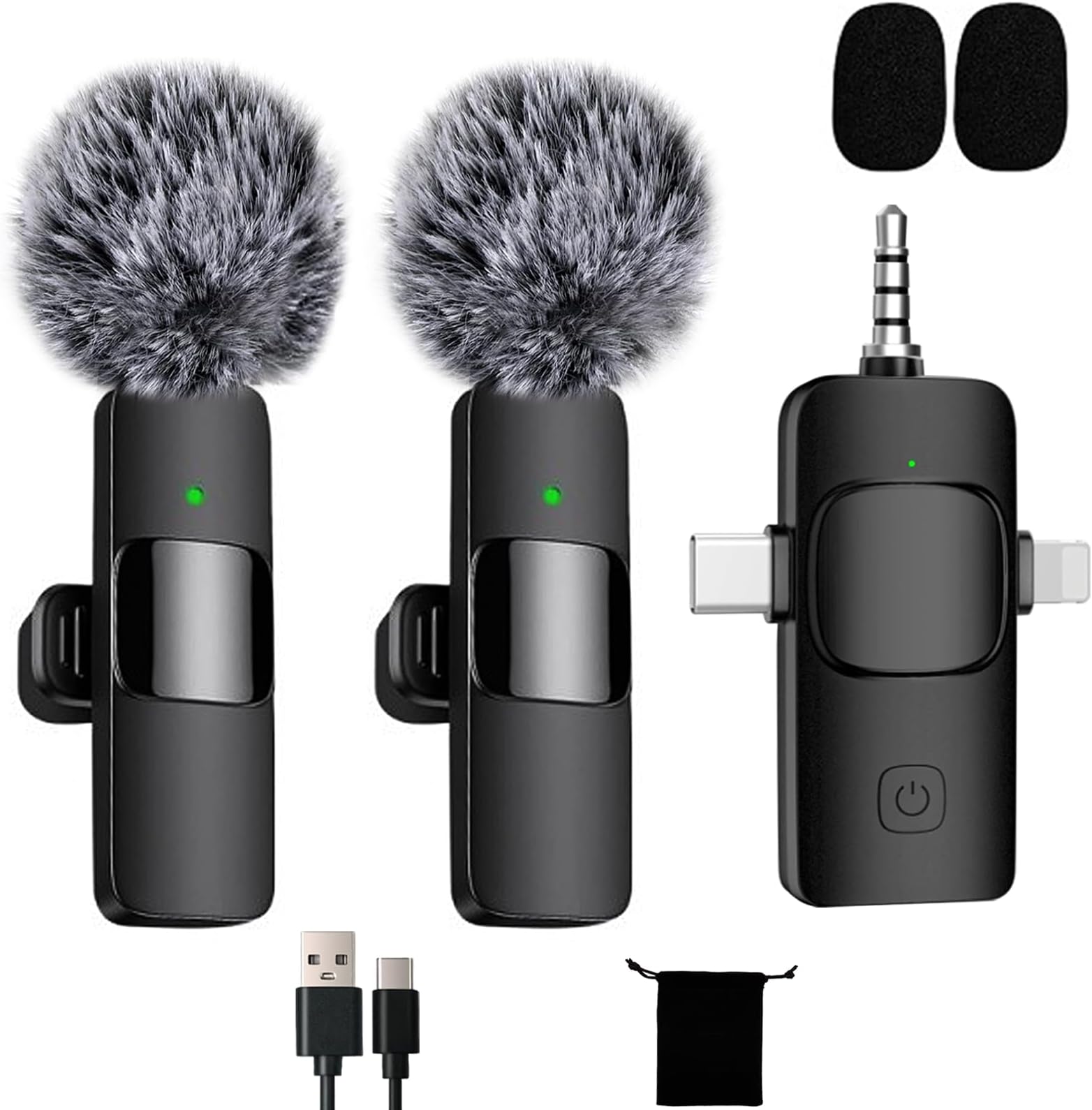 Ominoral Mini Microphone for iPhone Android Camera iPad USB-C, 4 in 1 ...