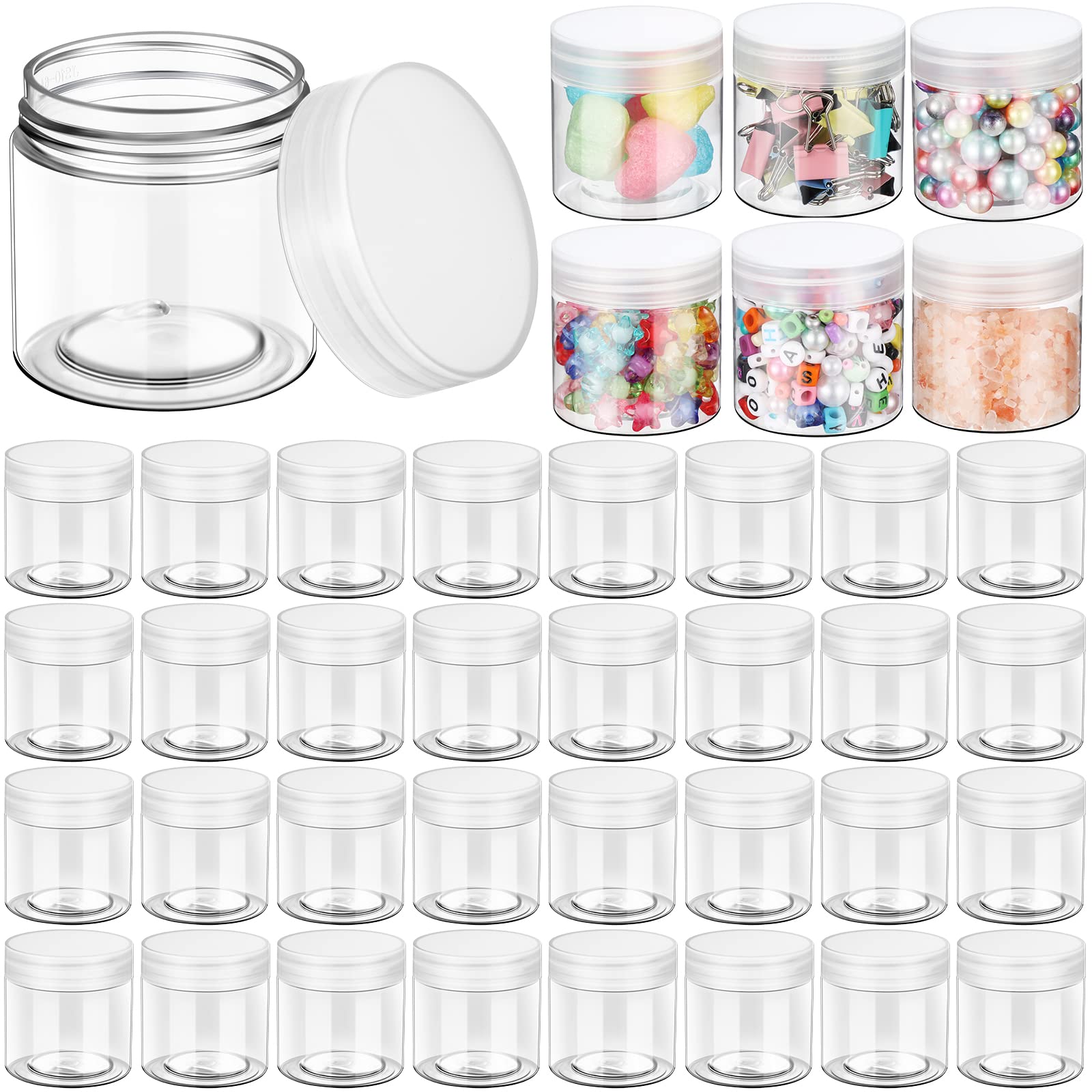Amazon.com: eBoot 150 Piece 2 Oz Plastic Container Jars with Lids Round ...