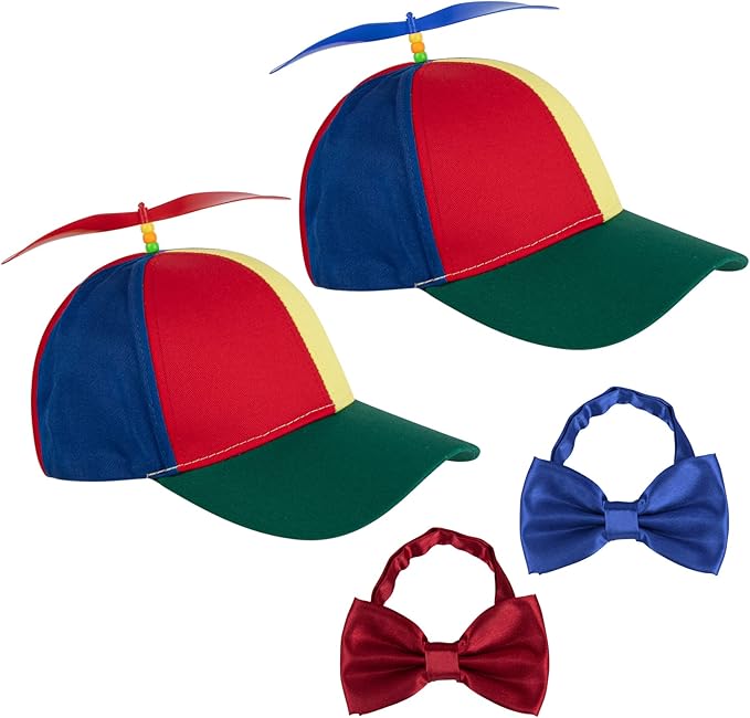 Amazon.com: Framendino, 2 Pack Rainbow Propeller Hats Detachable ...