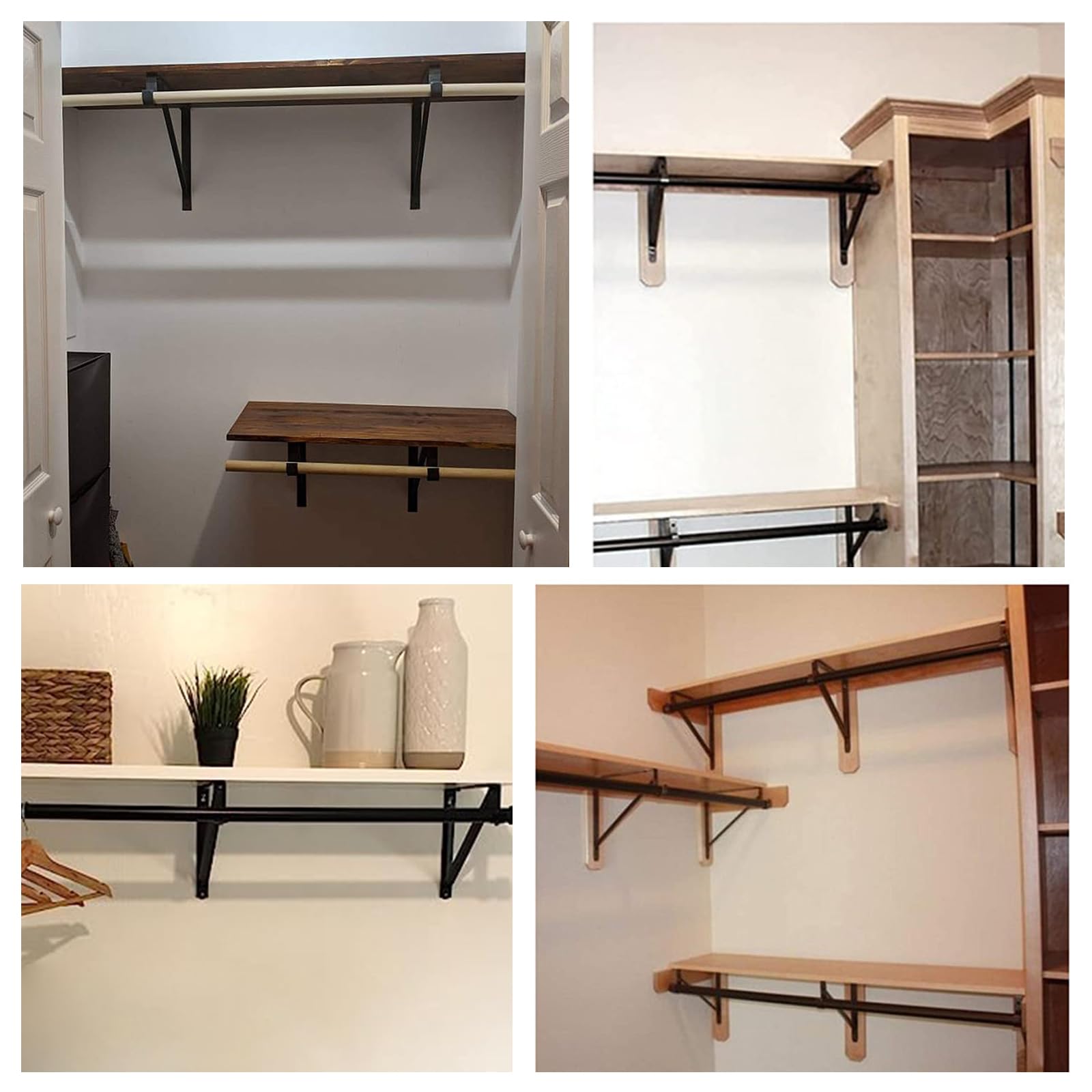 Snapklik.com : KOVOSCH 8 Pack Heavy Duty Closet Shelf & Rod Brackets ...