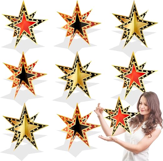Amazon.com: 18 Pack Large Star Centerpieces for Movie Night Party ...