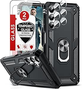 LeYi for Samsung Galaxy A05S Case with 2 Tempered Glass Screen Protector and 2 Camera Lens ...