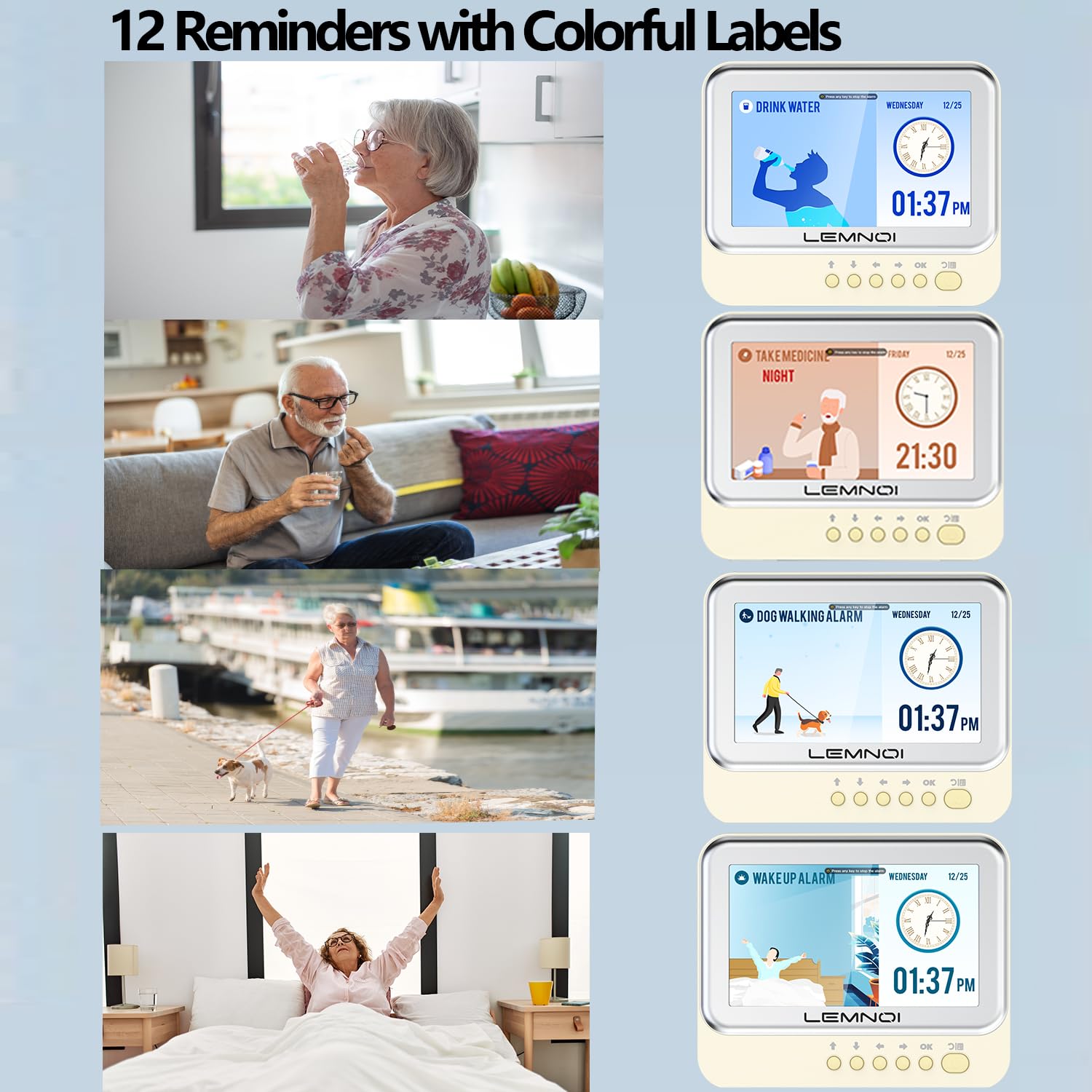 Lemnoi 7 Inches Dementia Clocks,Digital Calendar Clock with Day and ...