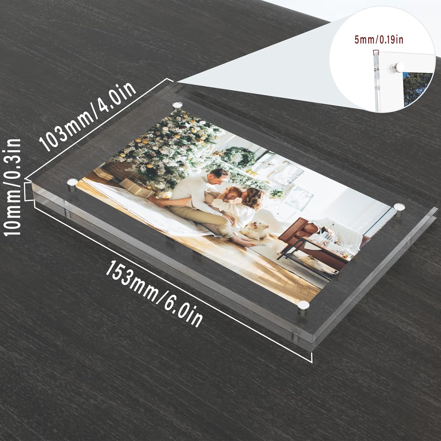 Marcos de fotos acrílicos, marco de fotos de 4 x 6 pulgadas, paquete de ...