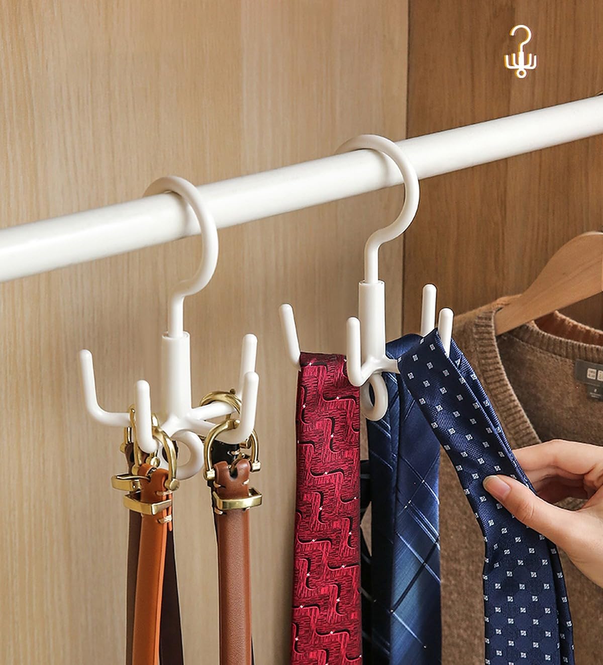 wolpin Plastic (Set Of 2 Pcs) Clothes Hanger Wardrobe Storage Organizer ...