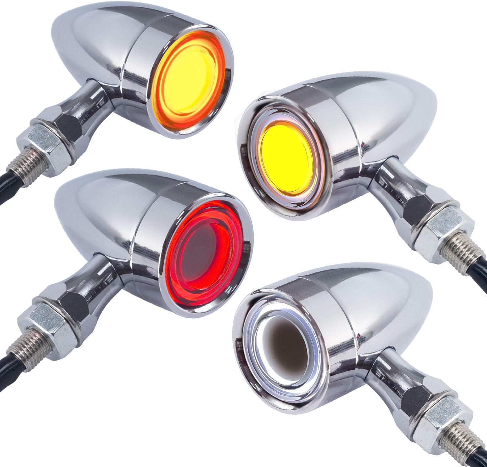 Amazon.com: FATECIM 4X Motorcycle 40 LED Bullet Tail Lights Turn ...