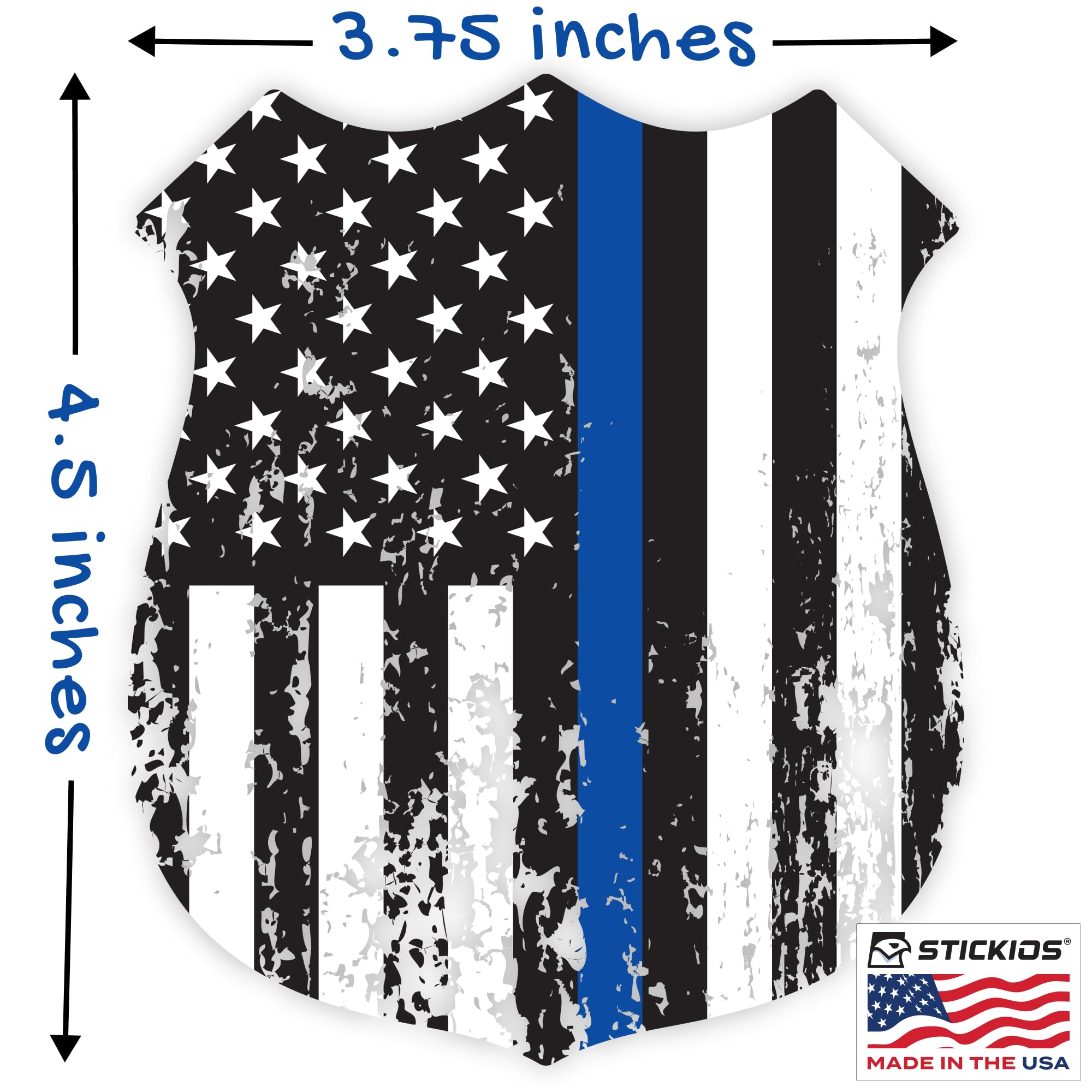 Snapklik.com : Stickios Thin Blue Line Badge Sticker - Back The Blue ...