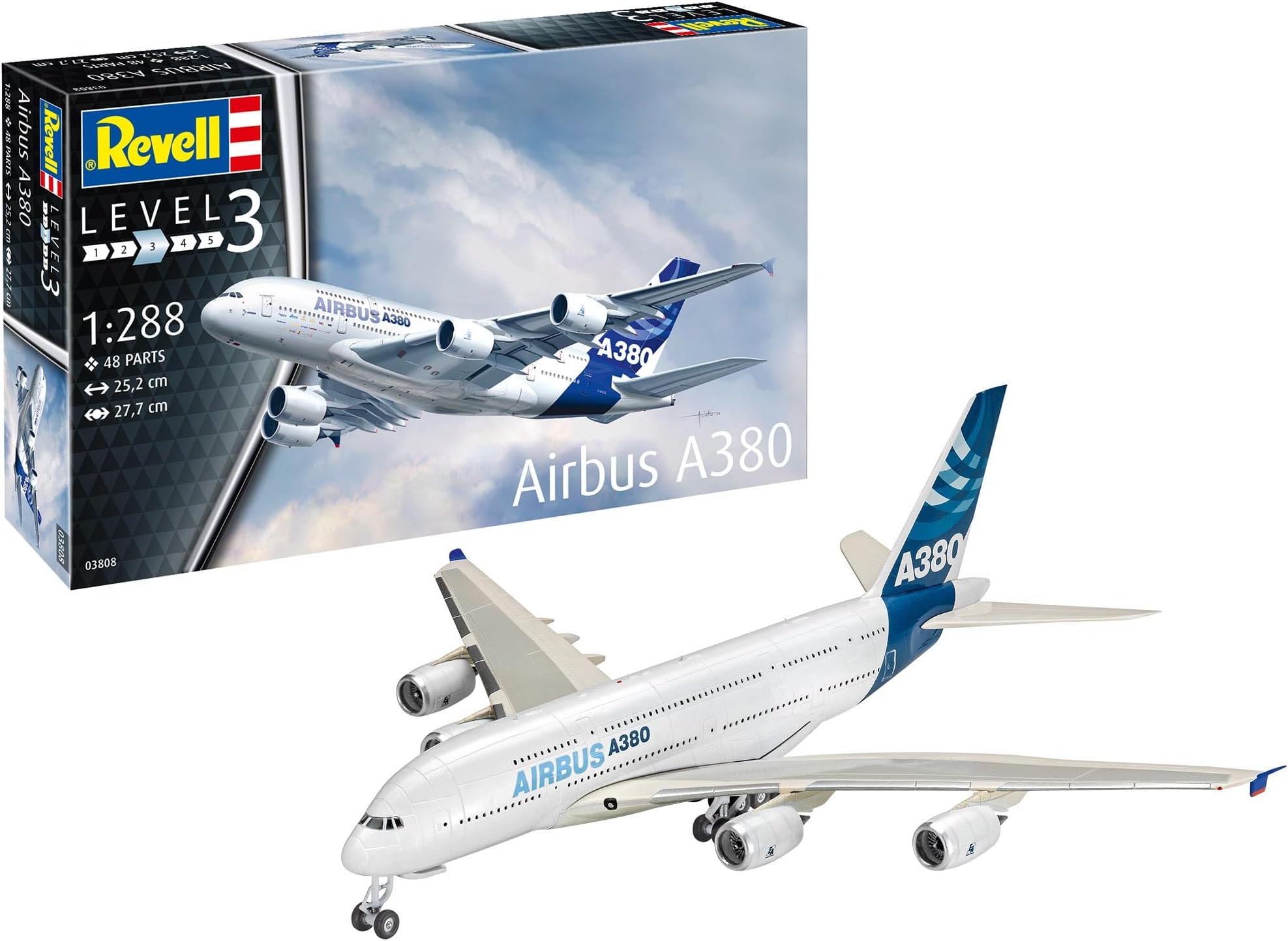 Revell 03808 Airbus A380 1:288 Scale Unbuilt/Unpainted Plastic Model ...