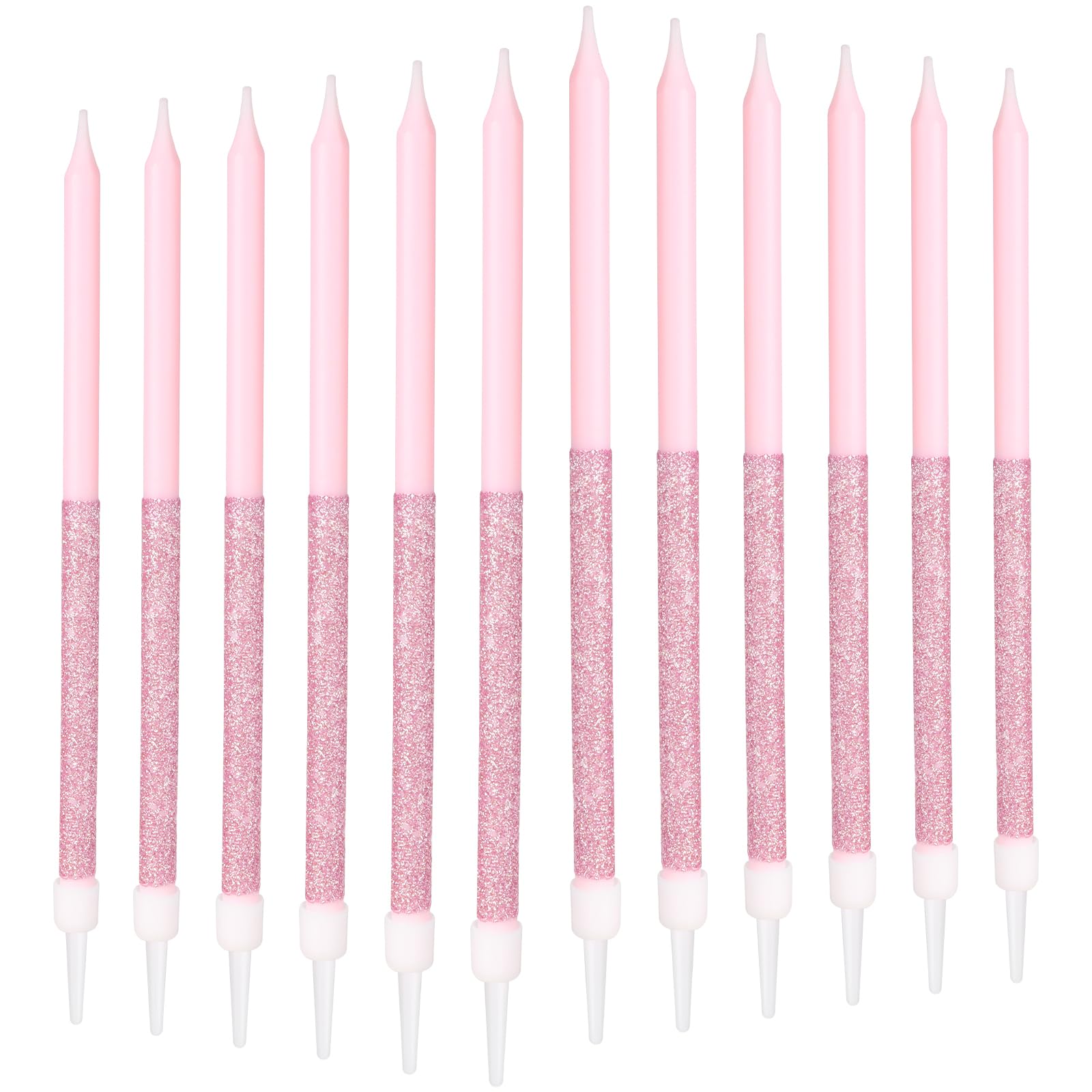 Pink Birthday Candles for Cake,Happy Birthday Party Candles, Sparkle ...
