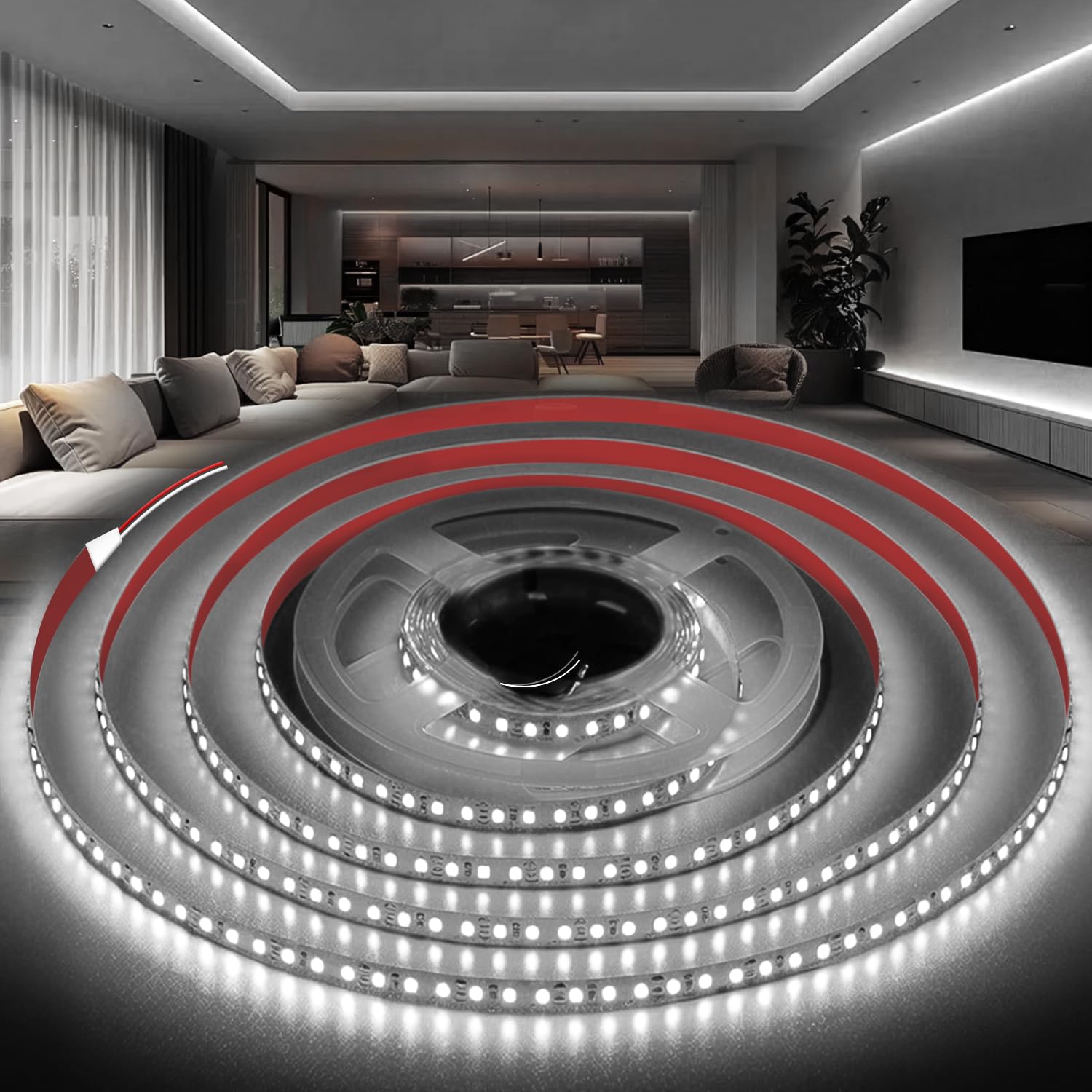 Amazon.com: VOEWT LED Strip Lights Daylight White 6000K,16.4ft 12V High ...