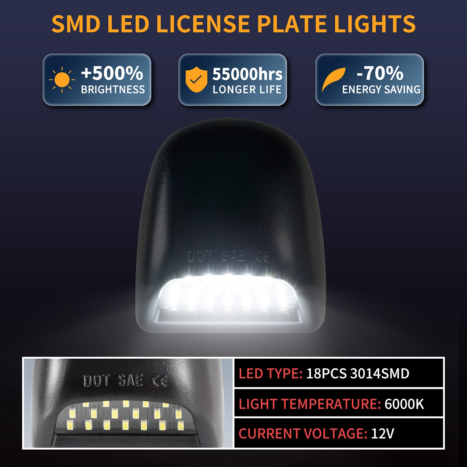 Snapklik.com : Gempro Full LED License Plate Light Tag Light Lamp ...