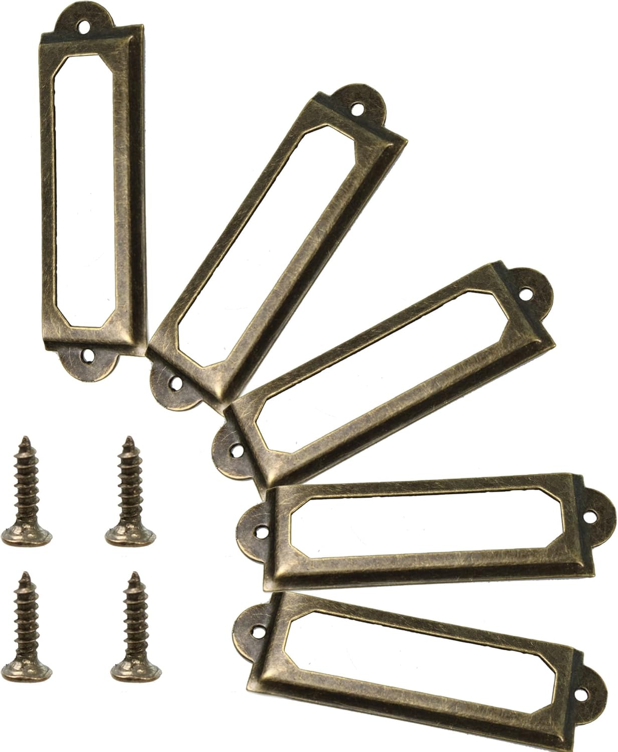 Amazon.com : PDETVEO 60PCS Metal Label Holder, Antique Bronze Name Card ...