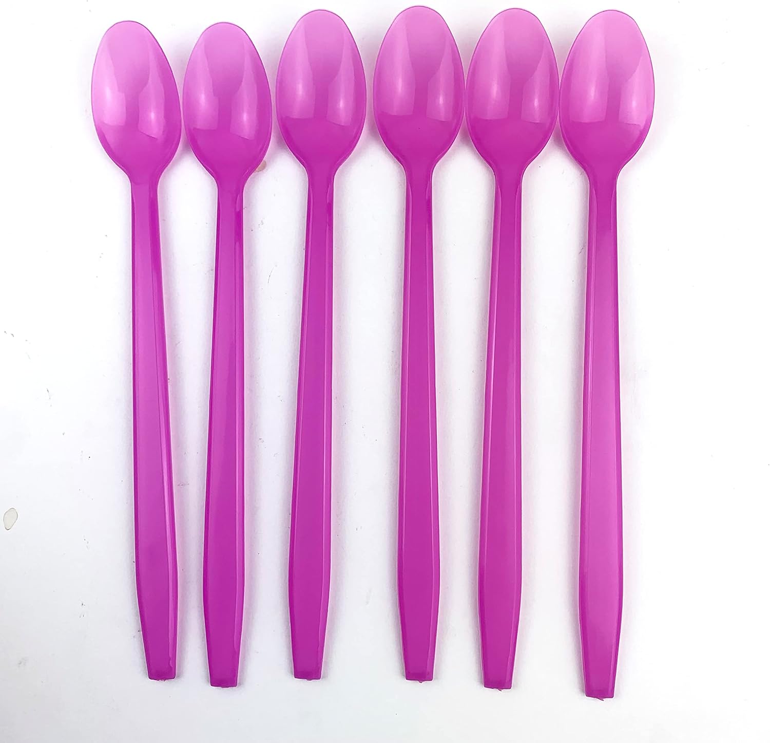 Amazon.com: Heyiwell 7.8" Purple Long Plastic Spoons – Disposable ...