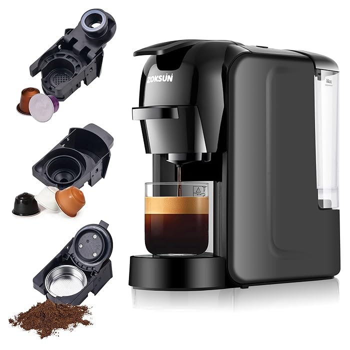 Buy ZOKSUN 19 Bar Capsule Espresso Machine, 3 in 1 Coffee Machine for ...