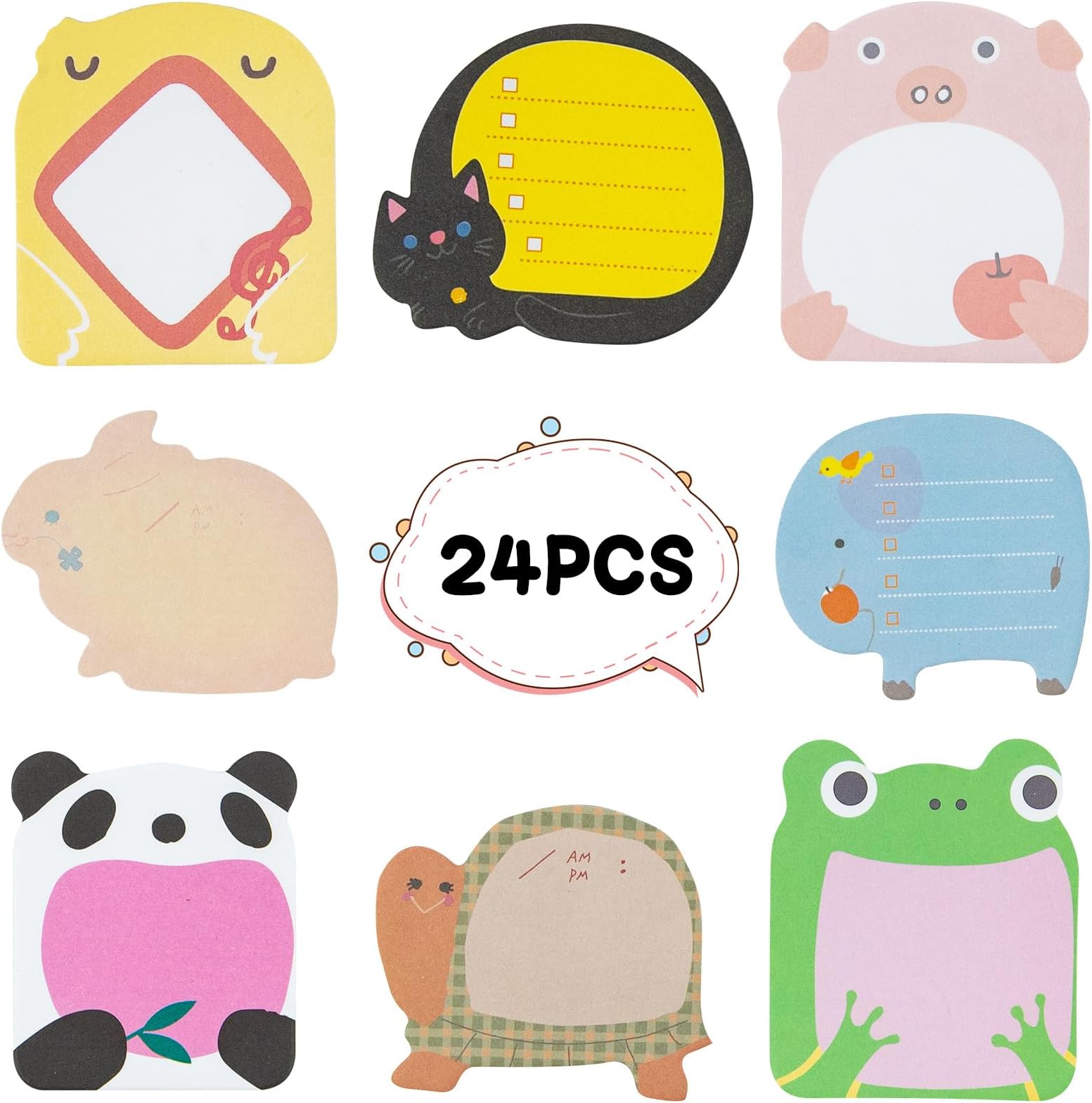 Jatidne 24 Pack Sticky Notes for Party Bags Animal Designs Party Bag ...