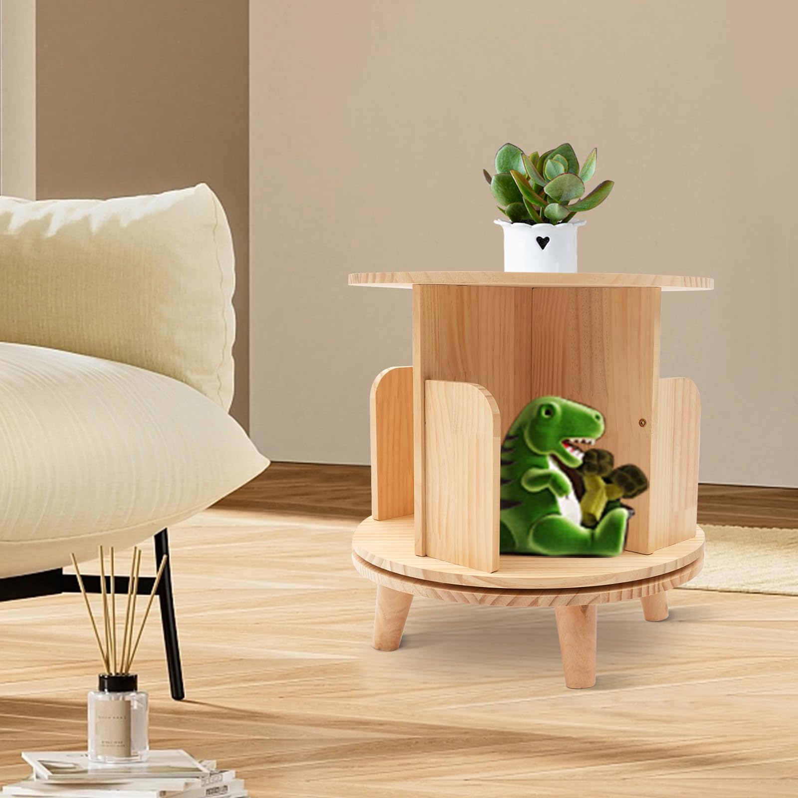 Amazon.com: 1 Tier Rotating Bookshelf 360 ° Display Floor Standing ...