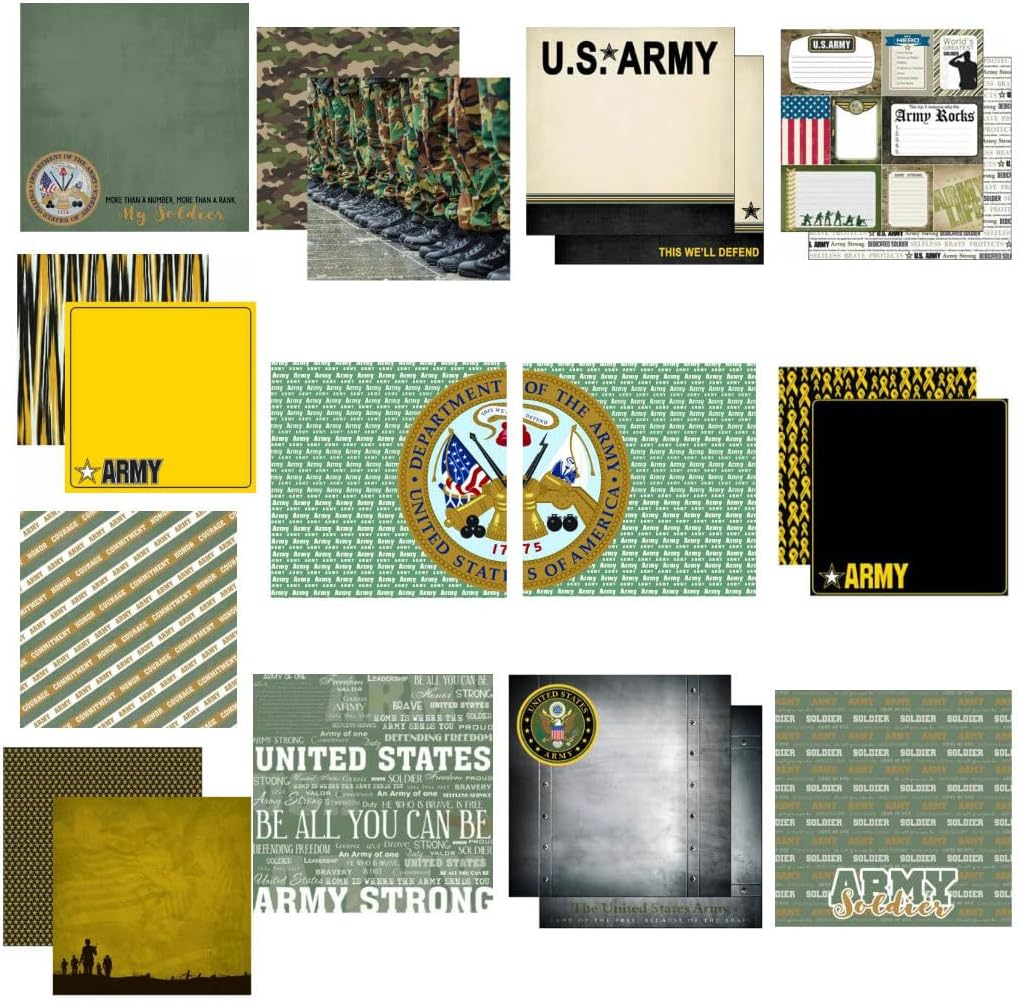 Amazon.com: Custom Bundle - 13 Army United States Military Themed 12" x ...