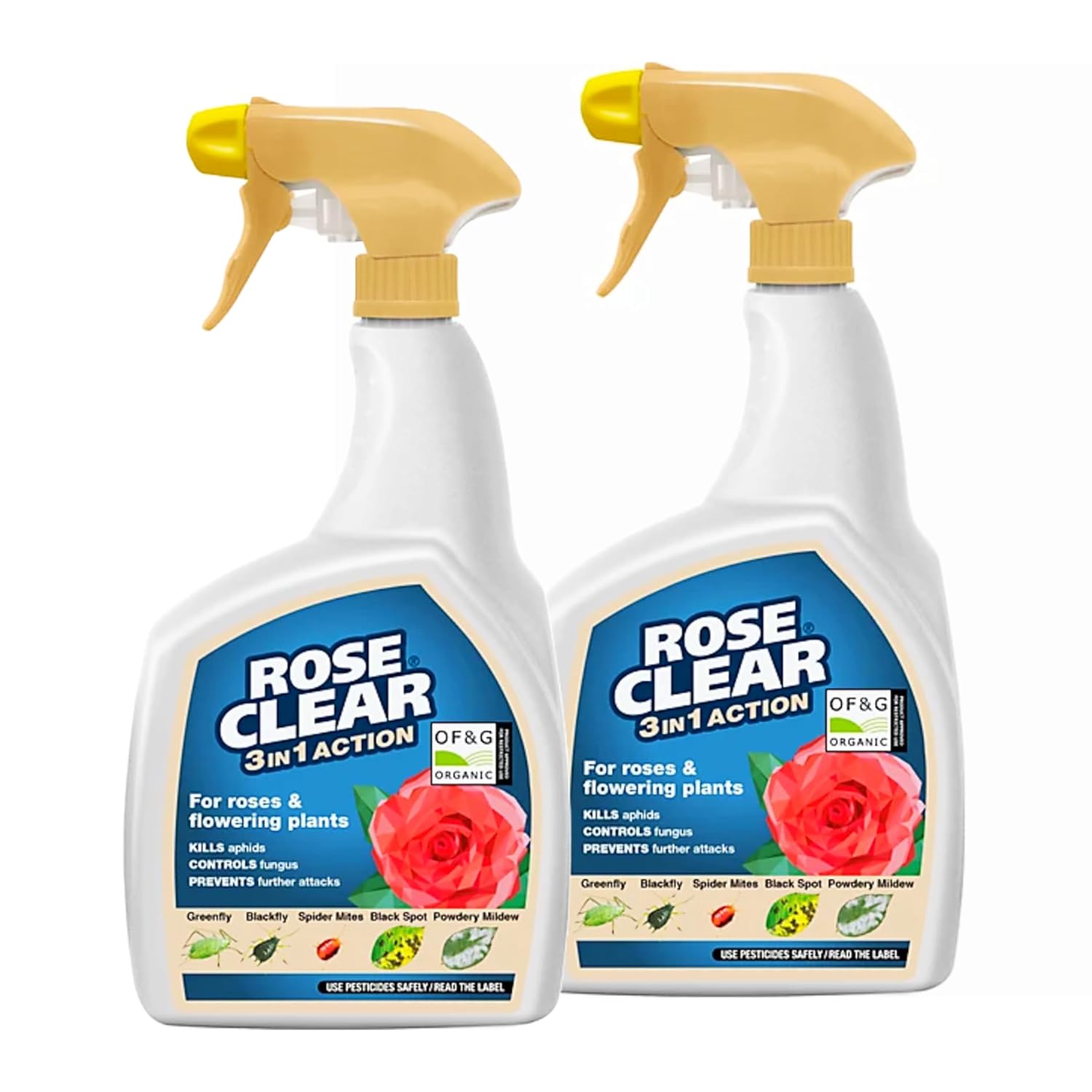 Rose Clear Bug Spray Killer - Pack of 2 x 800ml Ready to Use 3 in 1 ...
