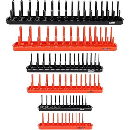 Amazon.com: 6PCS Socket Organizer Tray Set, Red SAE & Black Metric ...