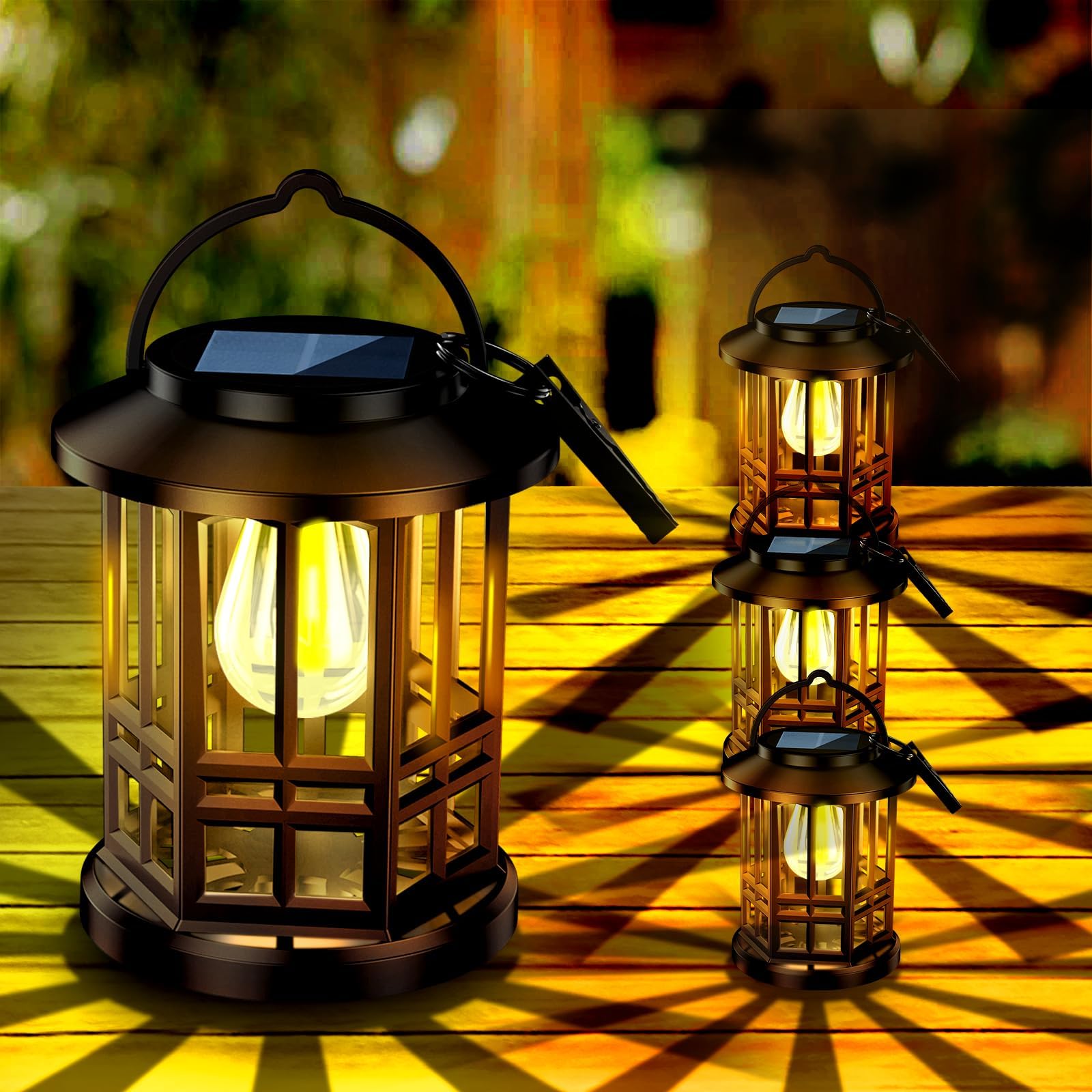 Solar Hanging Lights, Outdoor Solar Garden Lights Lantern with 2 ...