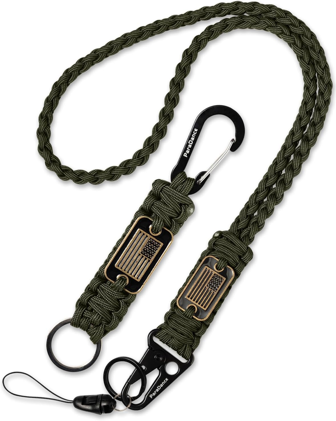 Amazon.com: ParaDance Heavy Duty Paracord Lanyards w/Cool USA Flag for ...