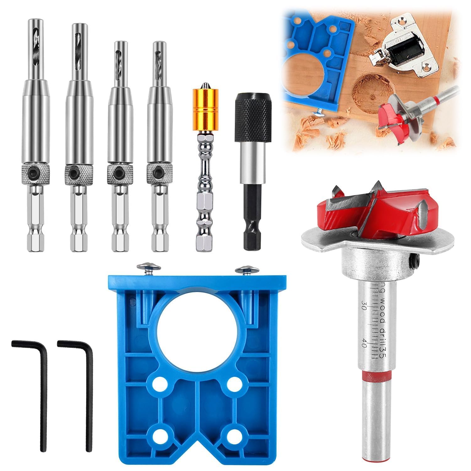 Forstner Drill Bit 35 mm, Pot Hinge Drilling Template Furniture ...