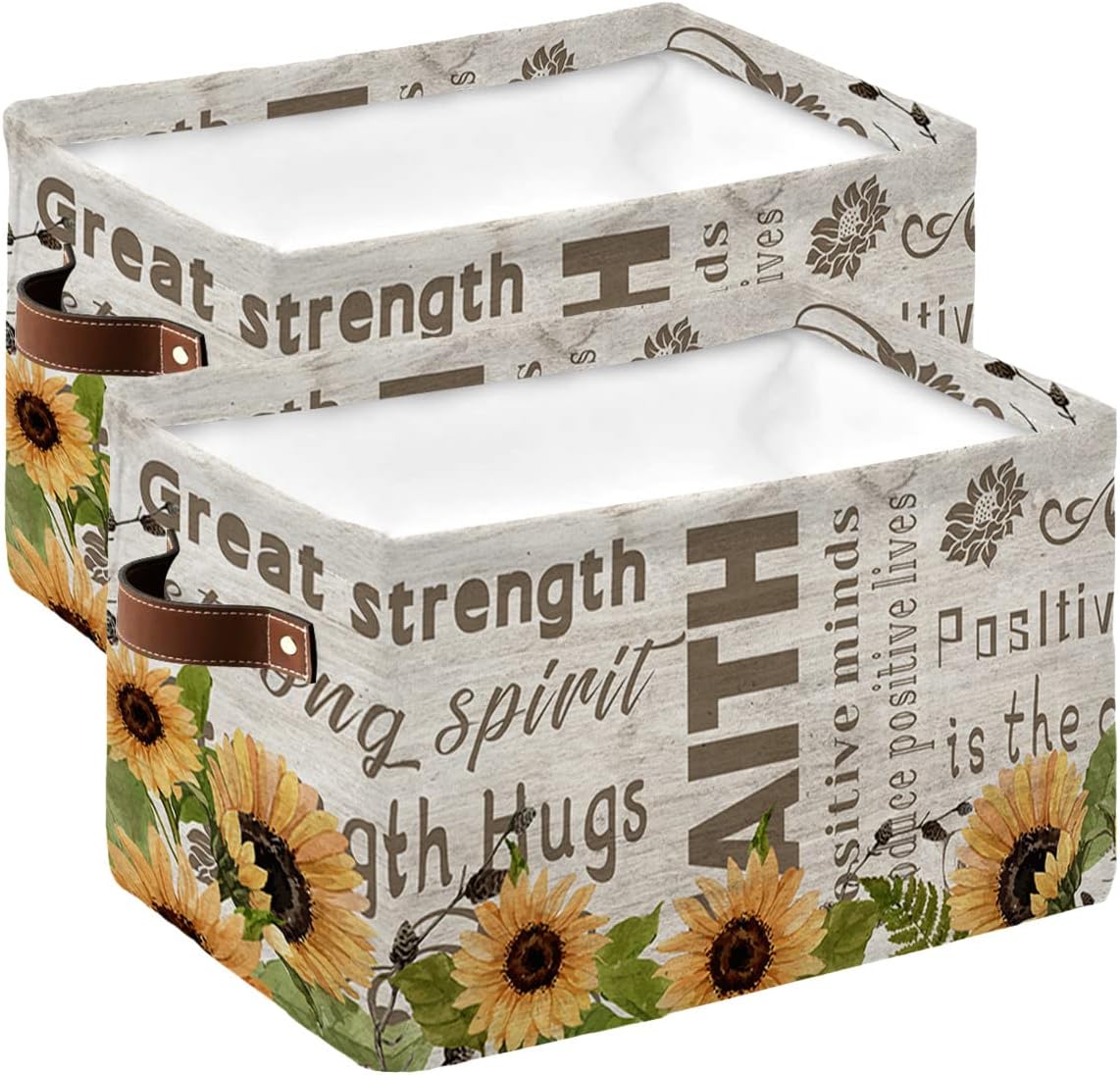 Amazon.com - Storage Basket Watercolor Sunflower Storage Bins ...