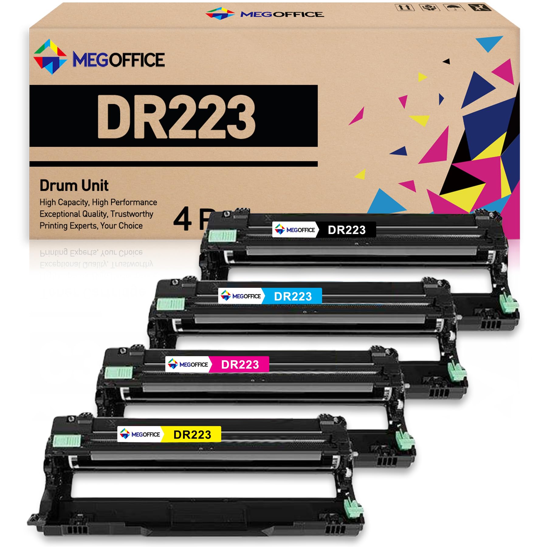 Amazon.com: MEGOFFICE Compatible Drum Cartridge Replacement for Brother DR223CL Drum Unit Set 4 ...