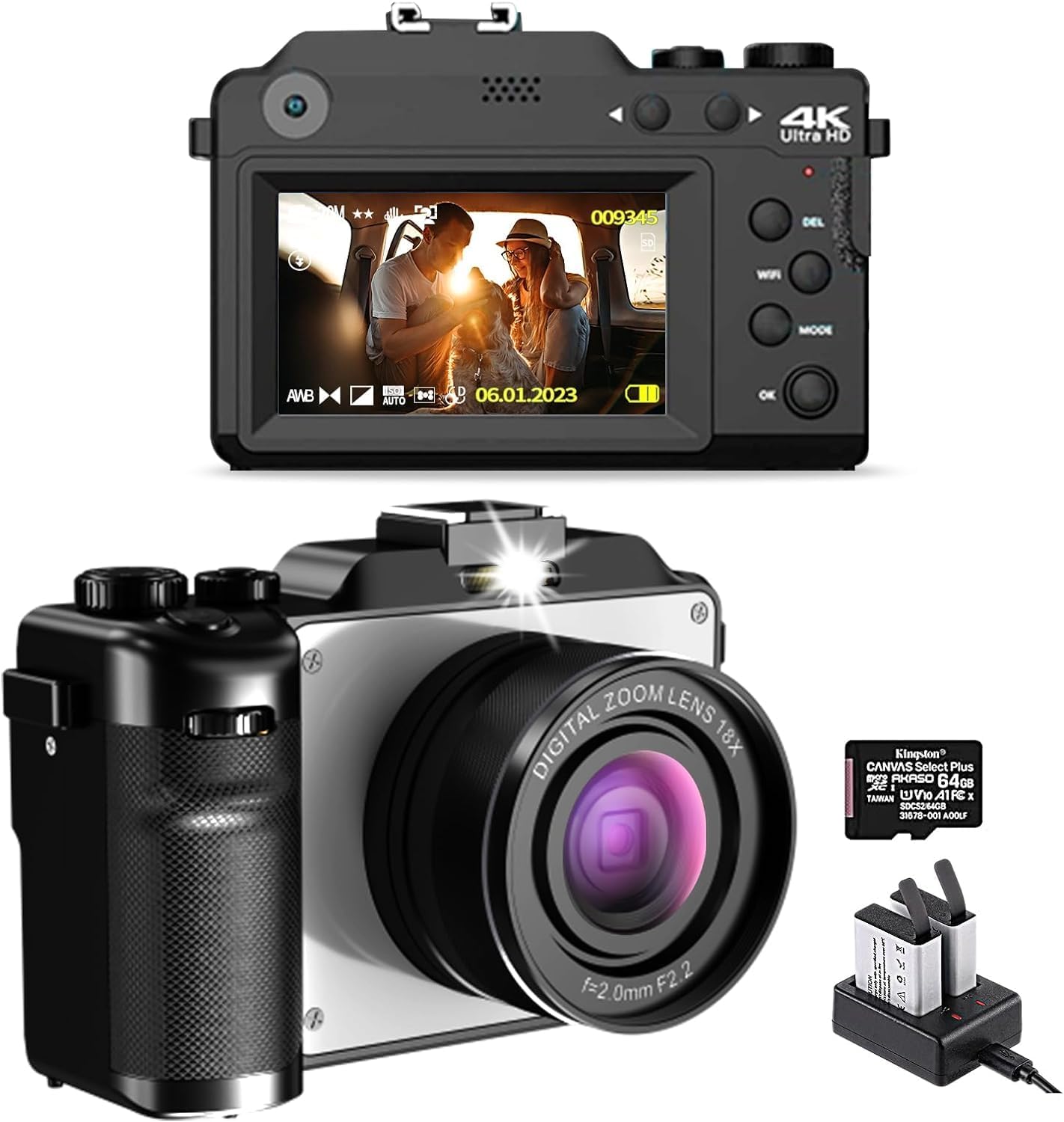 AILRINNI 4K Camera - 48MP WiFi Digital Camera with 3.0 Screen, Compact ...