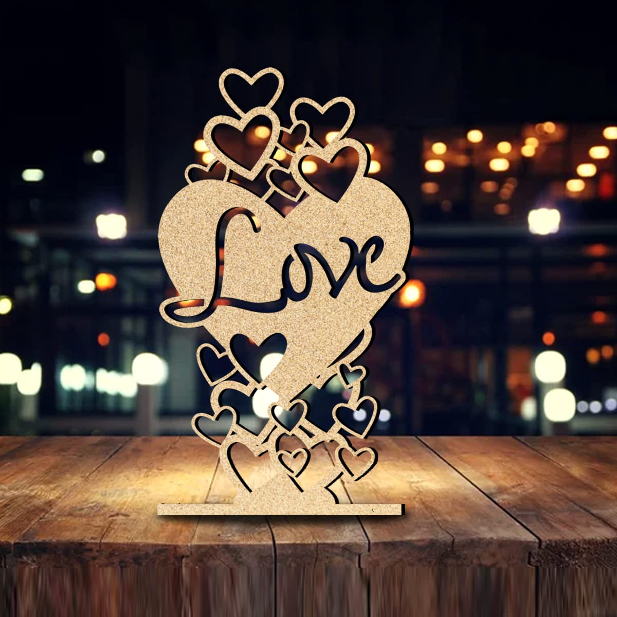 Lifestyle Love Heart Table Top MDF Photo Frame Perfect for Couple Room ...