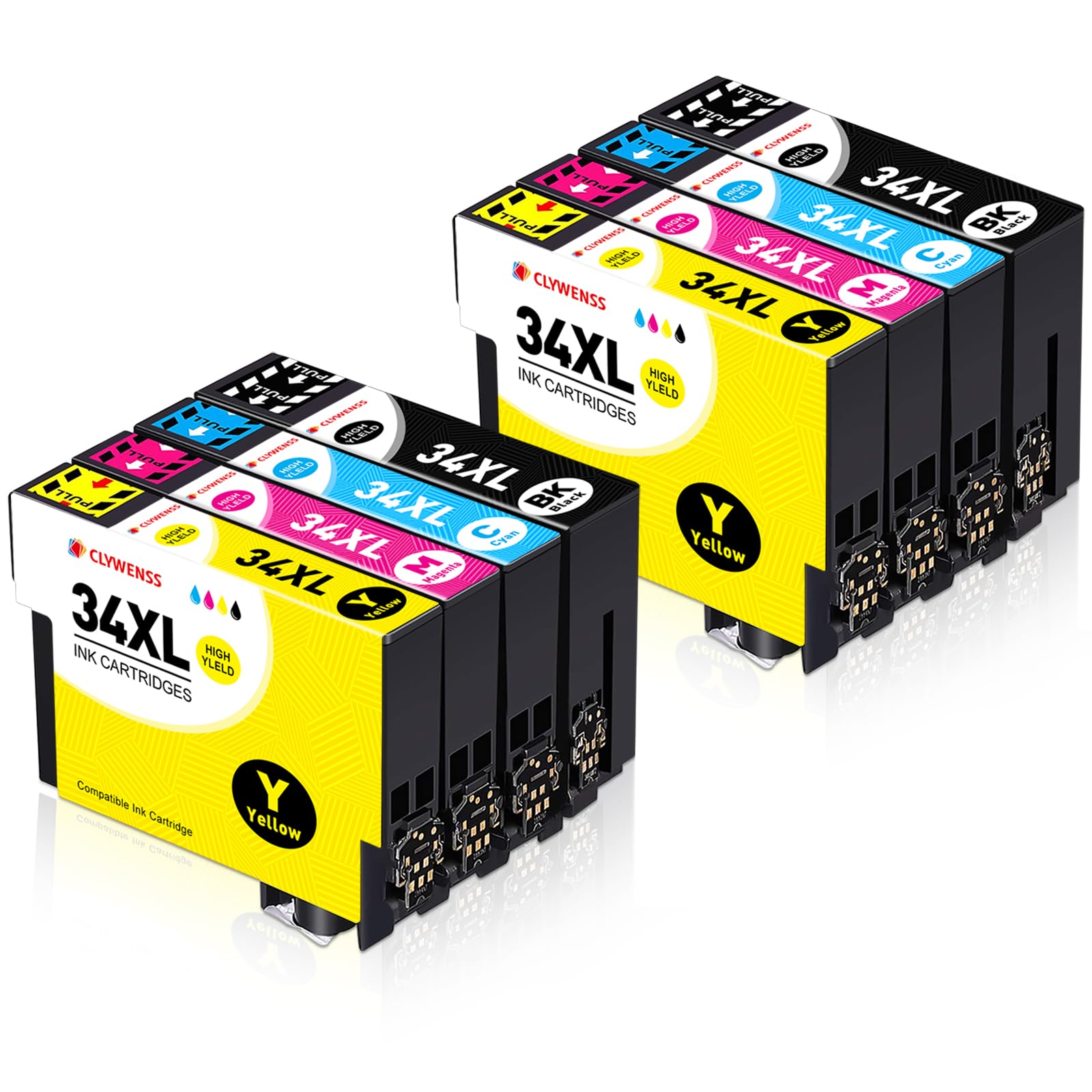 Clywenss 34XL Ink Cartridges Compatible with Epson 34 XL 34XL Multipack ...
