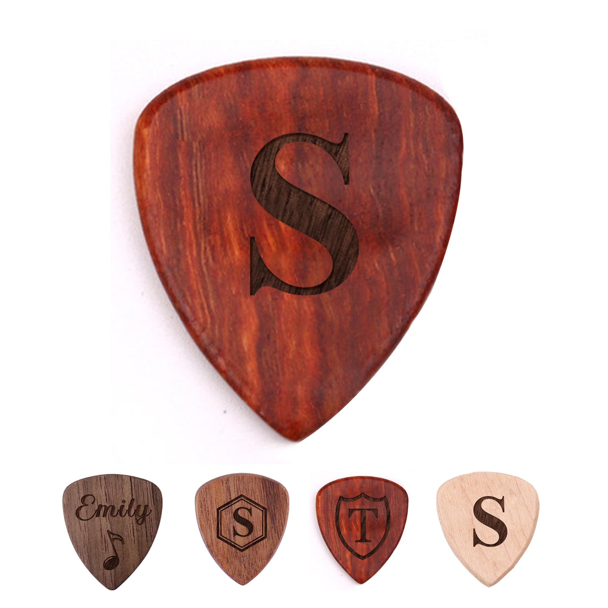 Amazon.com: Personalized Guitar Picks Engraved Wooden Guitar Pick ...