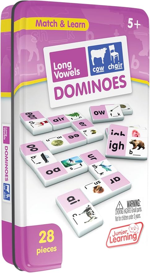 Amazon.com: Junior Learning Long Vowel Dominoes Educational Action ...