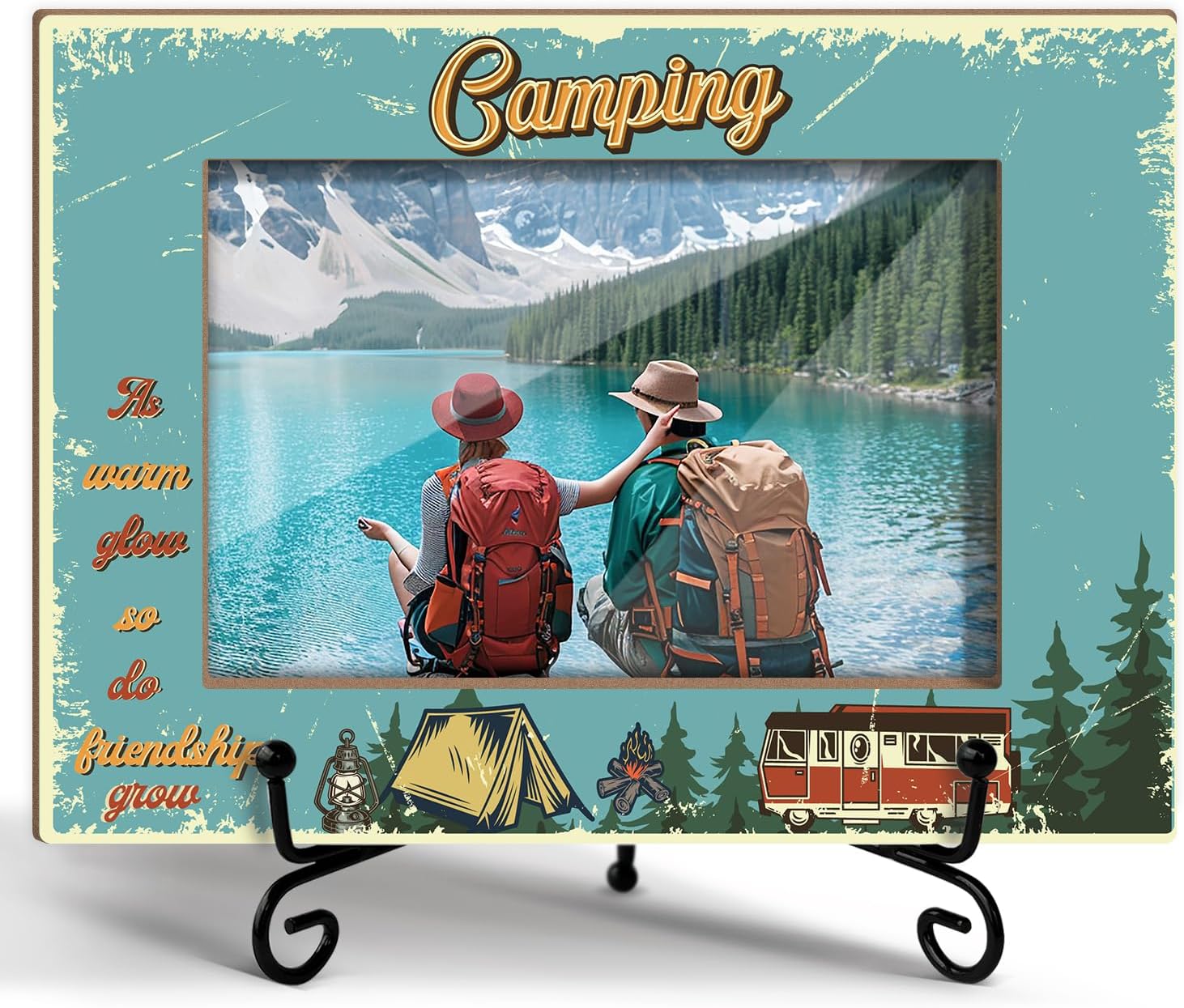 Amazon.com - BSNZZIO Camping Photo Frame, Wooden Picture Frame with ...
