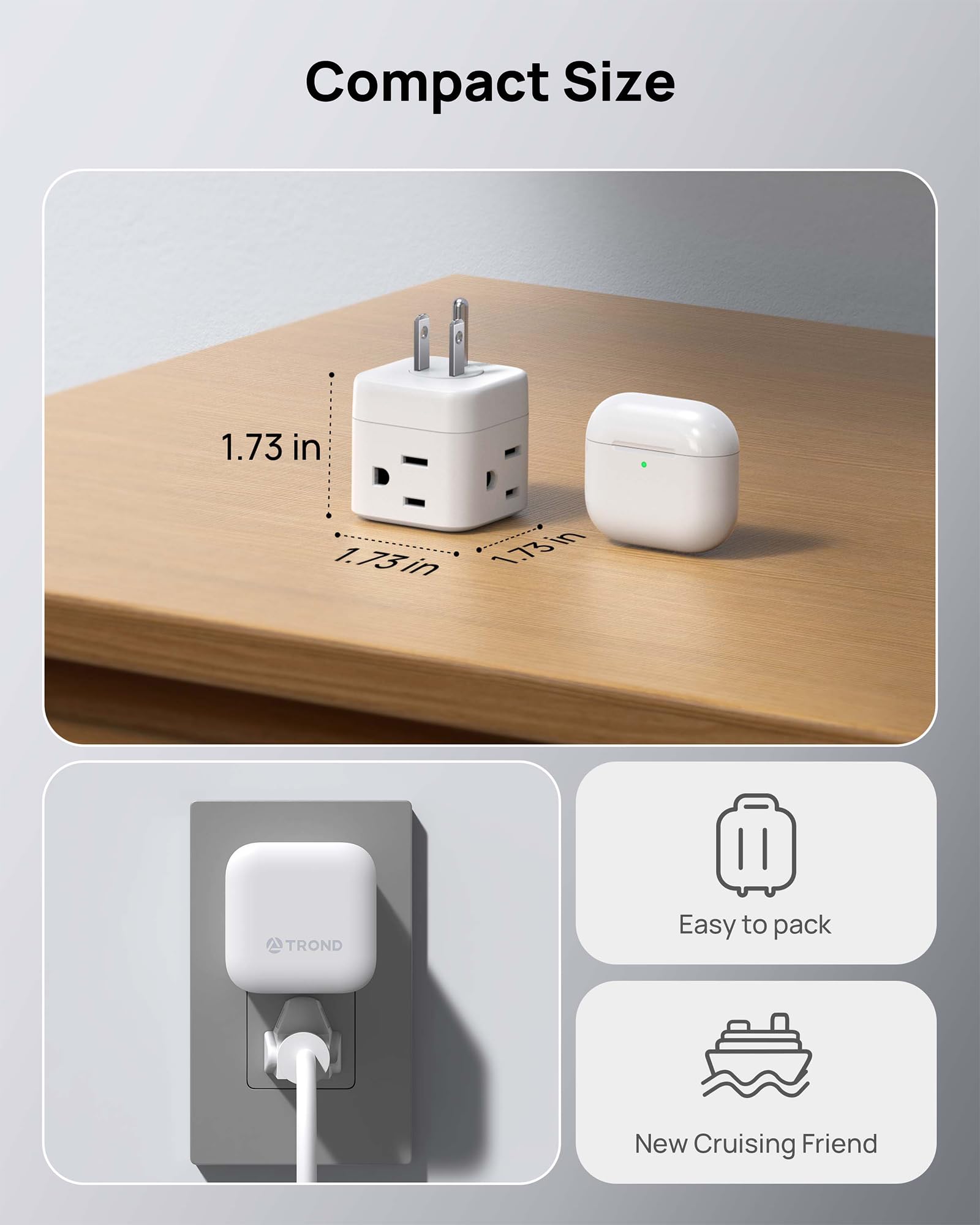 Snapklik.com : TROND Multi Wall Outlet Extender - Sideways Plug Adapter