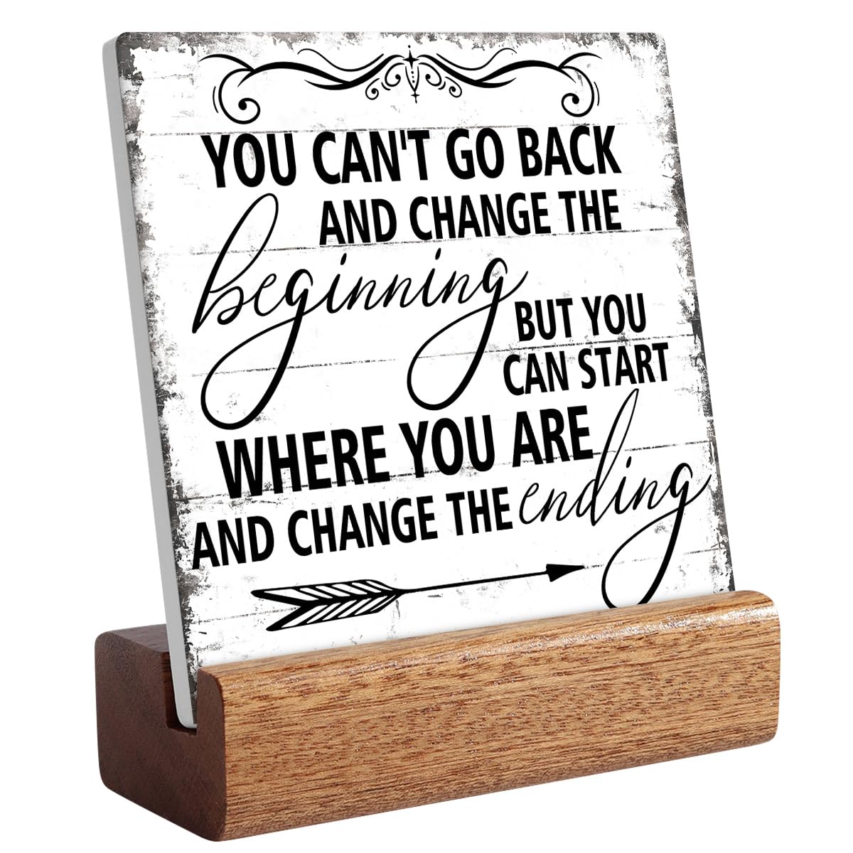 Amazon.com: Pigort Inspirational Desk Decor for Office, Rustic ...