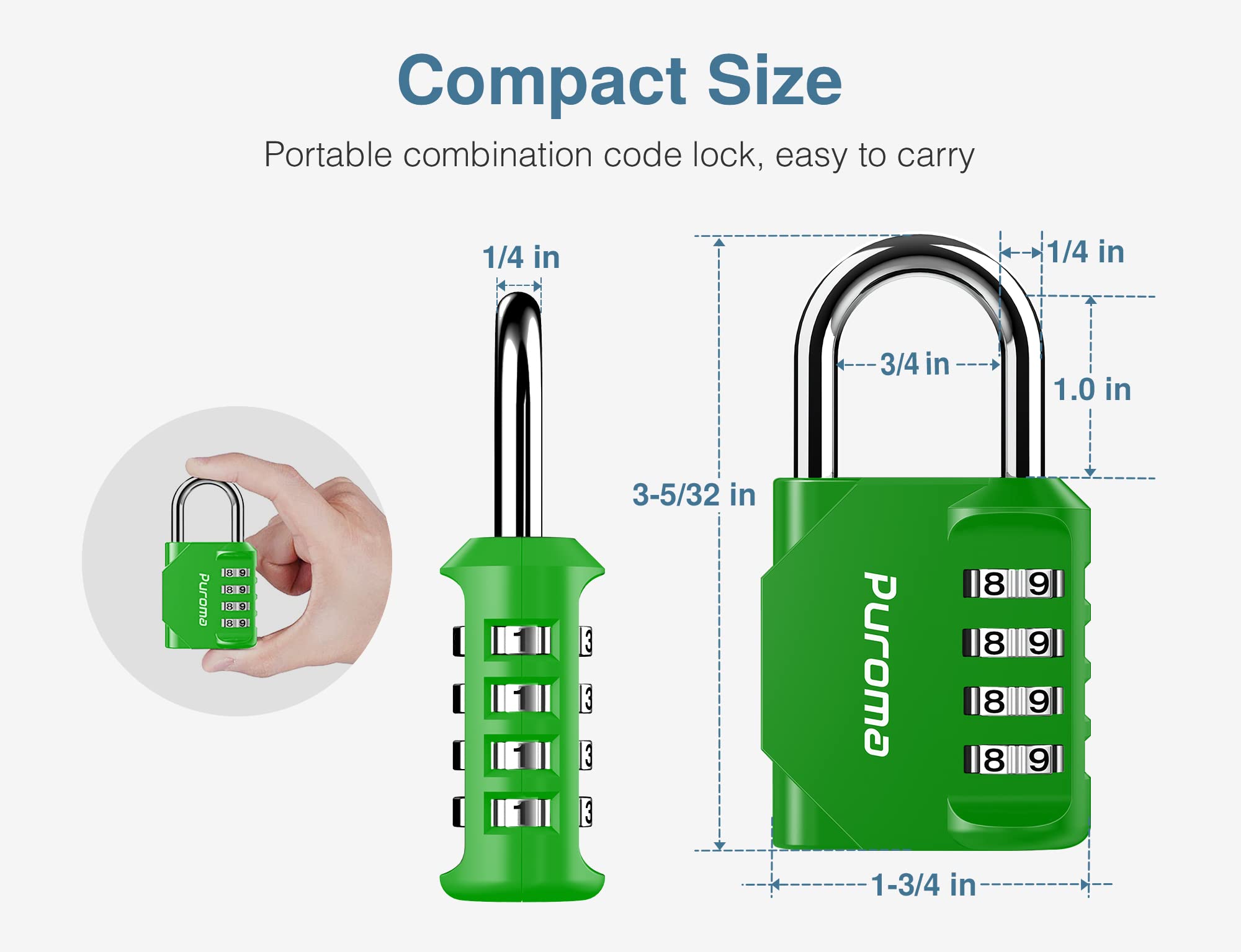 Snapklik.com : Puroma 2 Pack Combination Lock 4 Digit Locker Lock ...