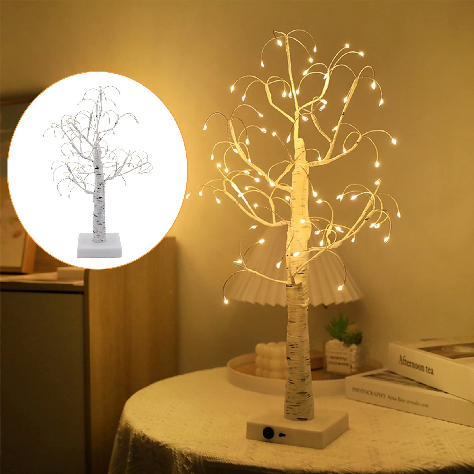 Buy Twig Tree With Lights - Table Top Christmas Mini Tree, 72 LEDs ...