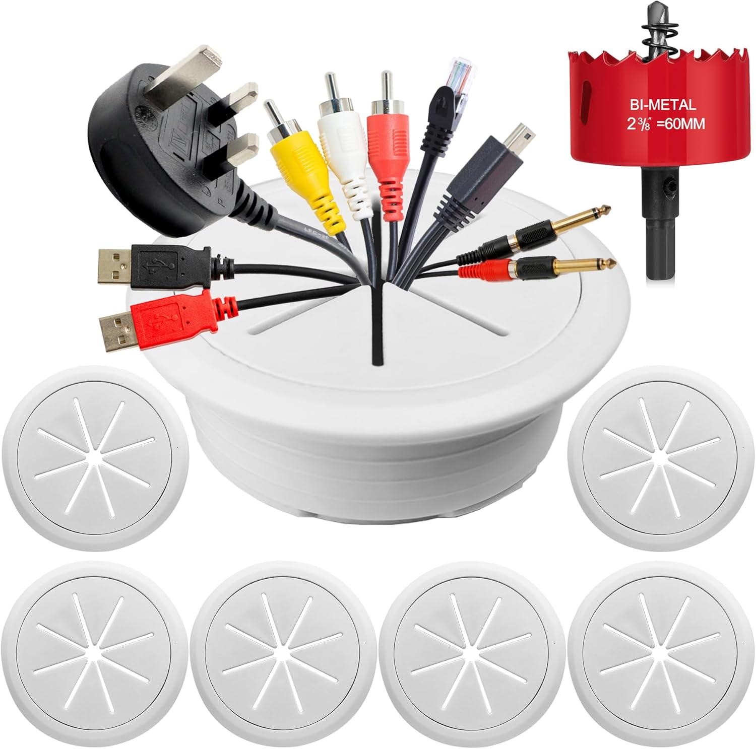 Amazon.com: 6Pack TV Cord Hider, 2-3/8"(60mm) in Wall Cable Management ...