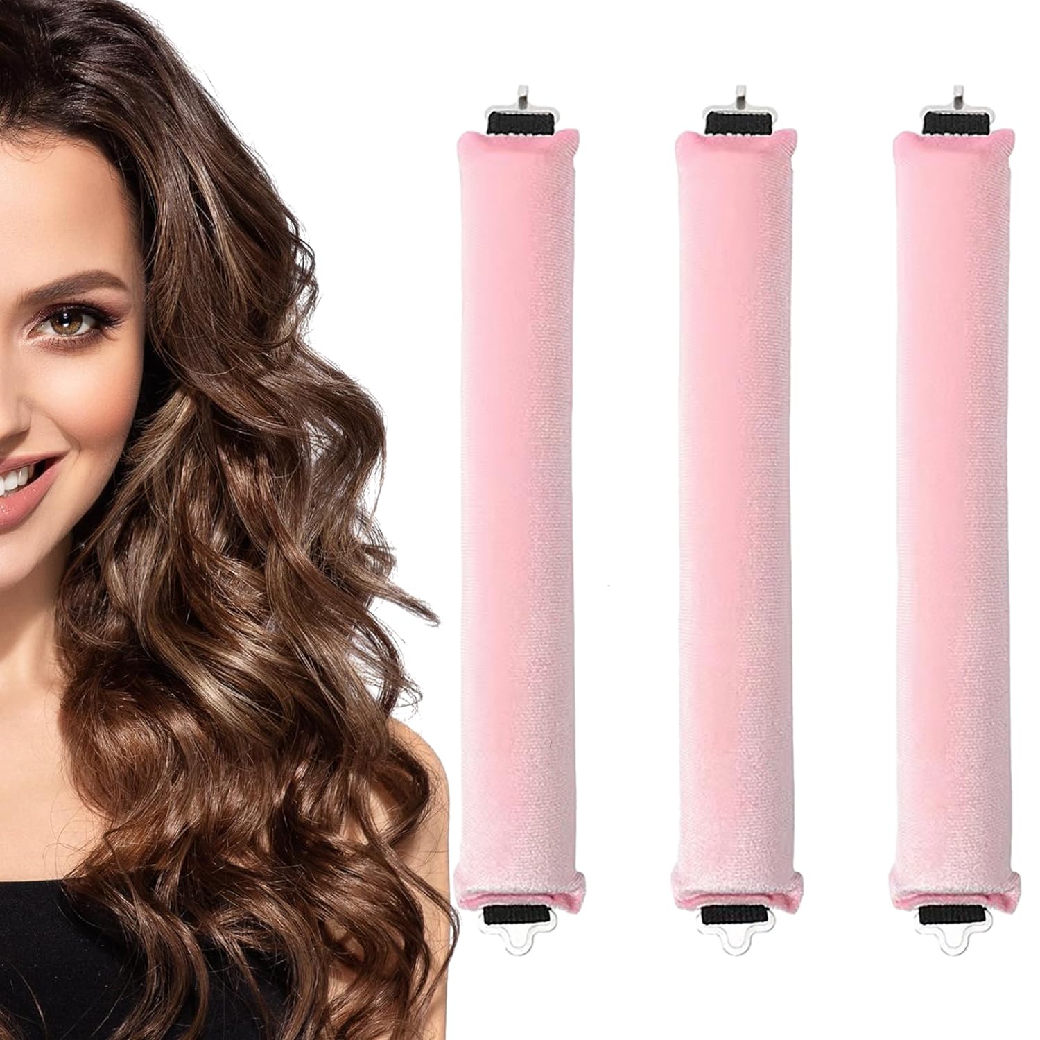 3PCS Sleep In Heatless Curlers No Heat Curler Roller for Long Medium ...