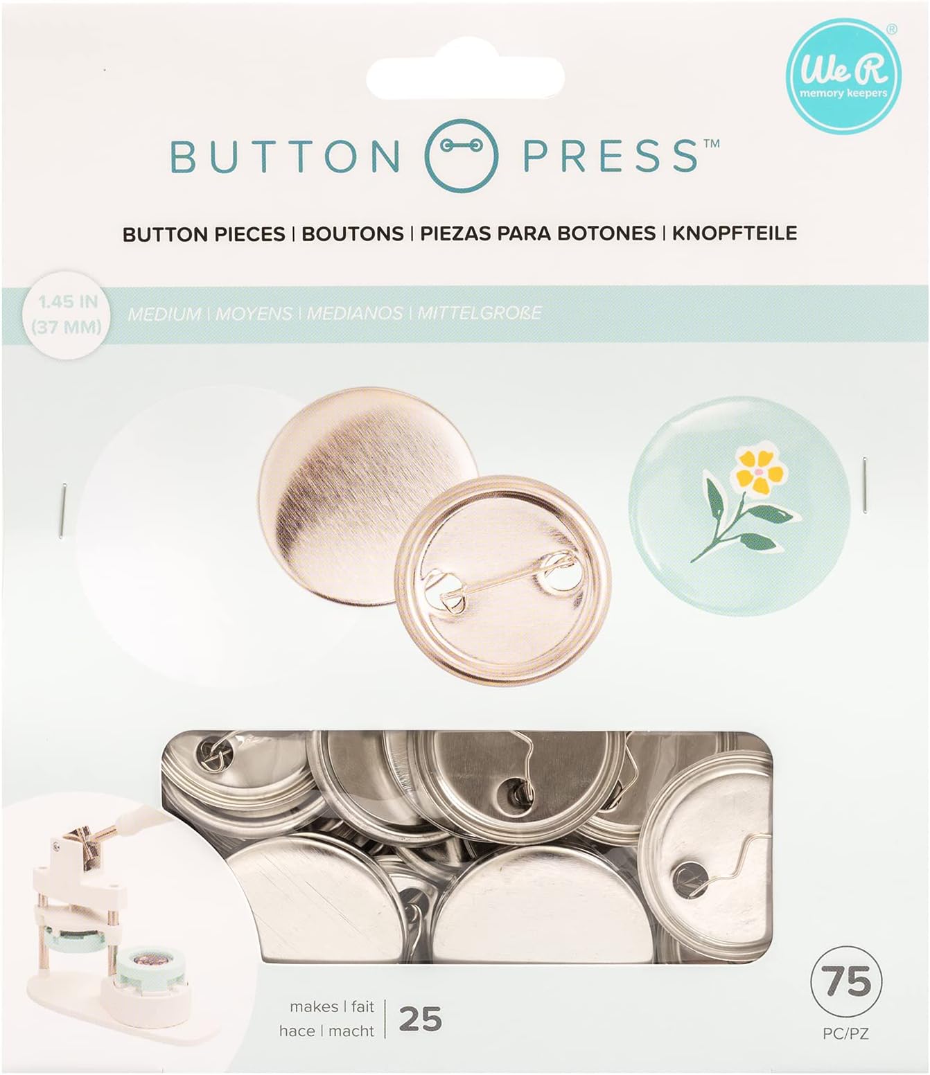 Amazon.com: We R Memory Keepers Button Press Insert Circle Small ...