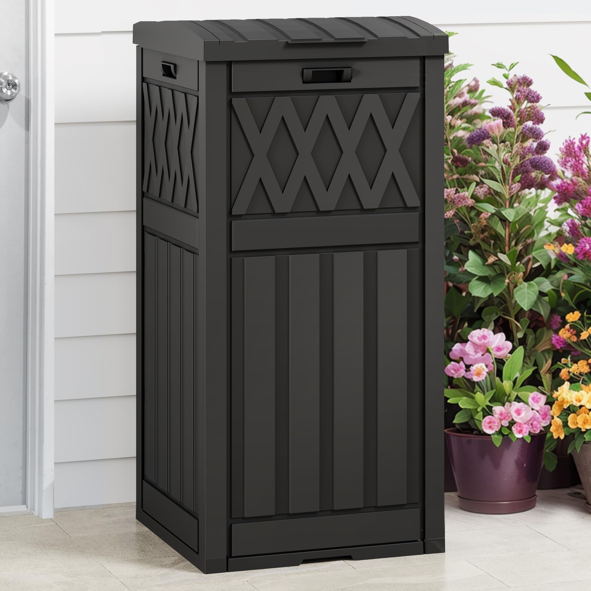 Snapklik.com : DWVO 33 Gallon Outdoor Trash Can