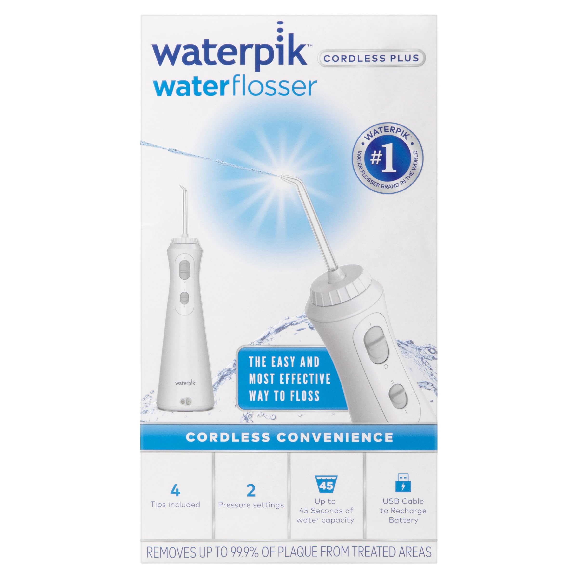 Waterpik Cordless Plus, Portable Water Flosser - Rechargeable USB, 2 ...