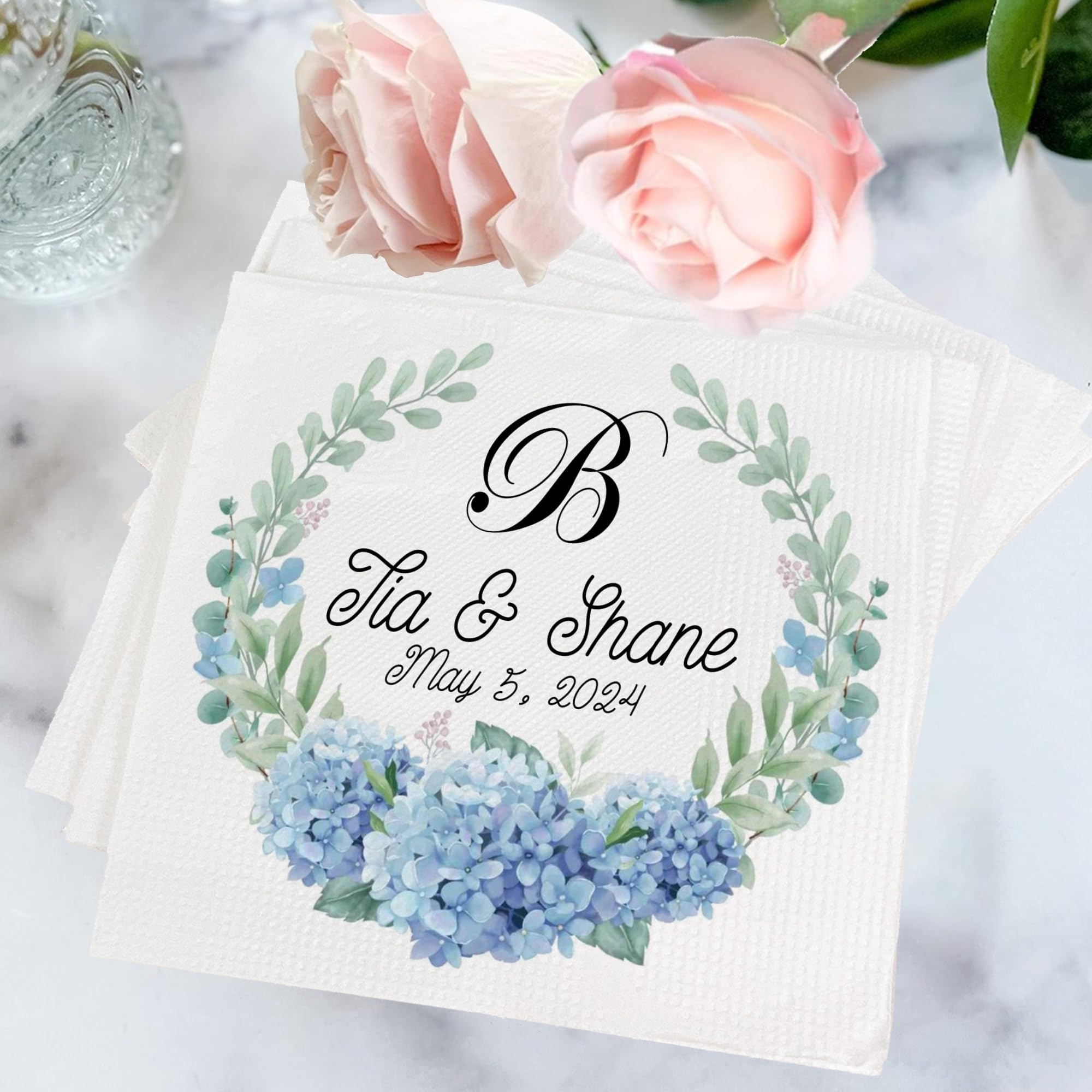 Amazon.com | Luxury Custom Napkins Wedding, Personalized Napkins With ...