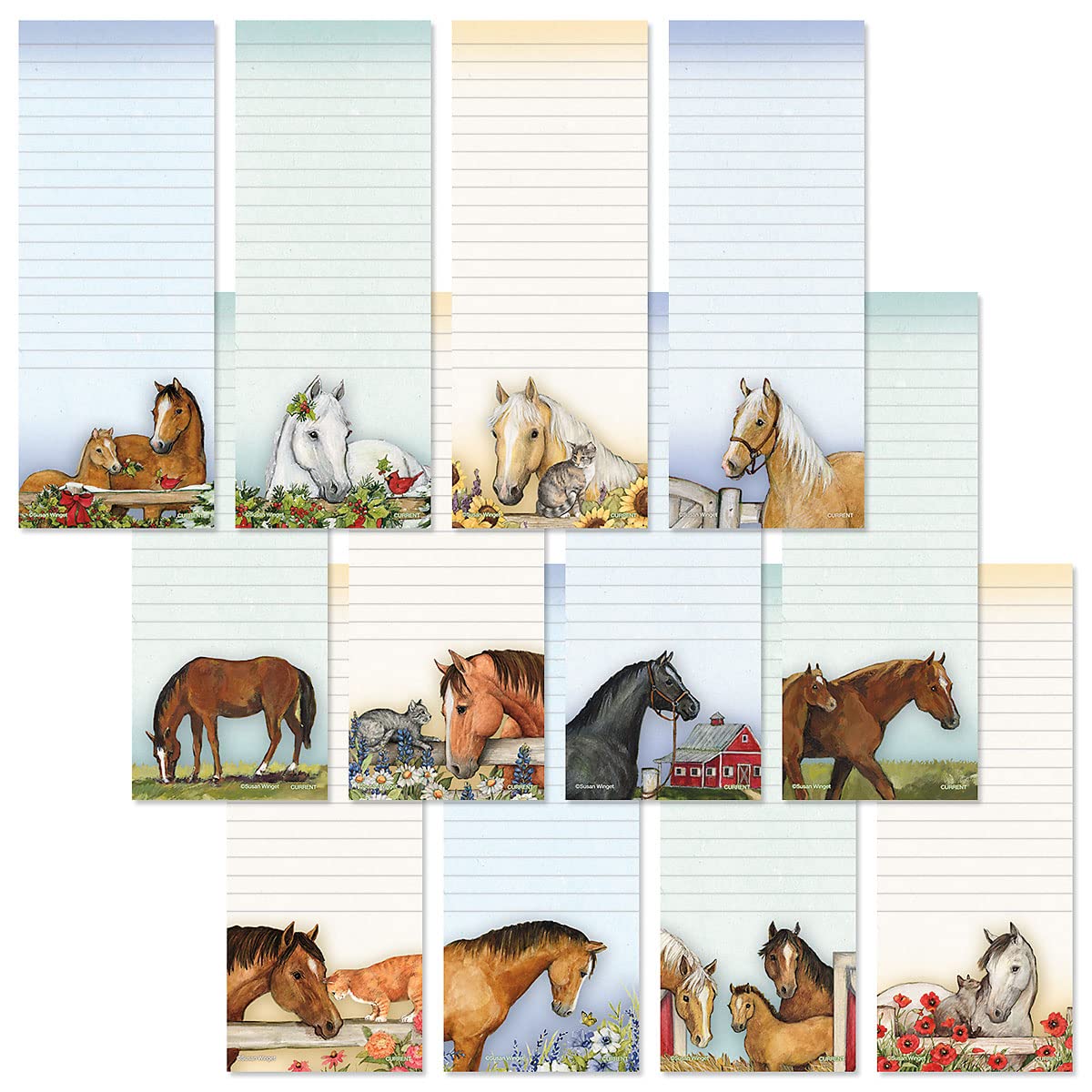 Amazon.com : Current Horses Magnetic Notepad Set – Set of 12 Mini Memo ...