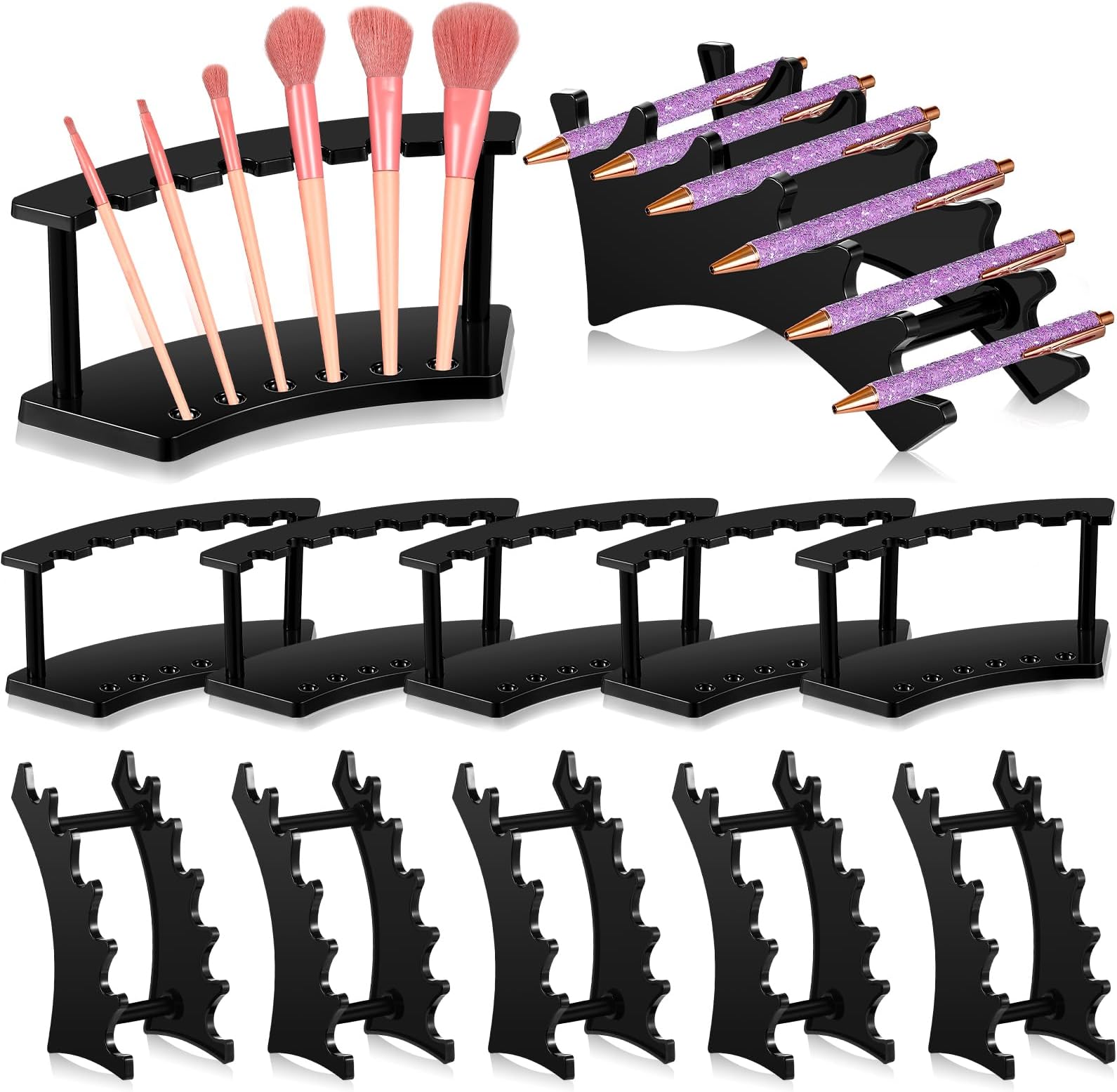 Amazon.com: Teling 2 Pieces Plastic Pen Holder Stand, 6 Slot 2 Kinds ...